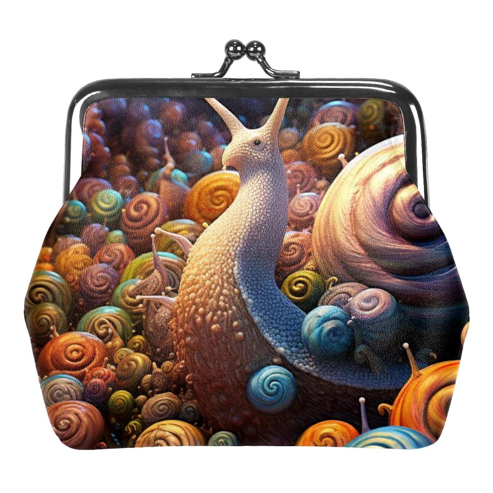 Snail Coin Purse Vintage Pouch Buckle Clutch Bag Kiss-Lock Change Purse ...