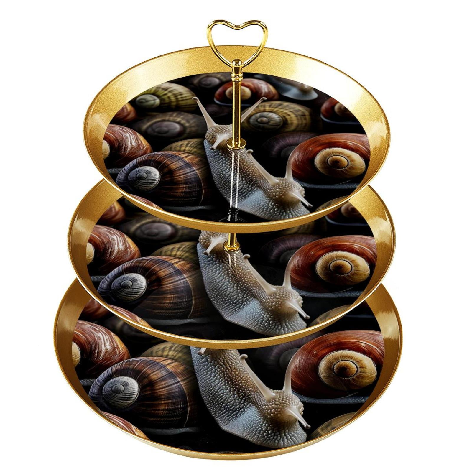 Snail Decorative Dessert Table Plastic Tray with Iron Pillars - 32cm/12 ...