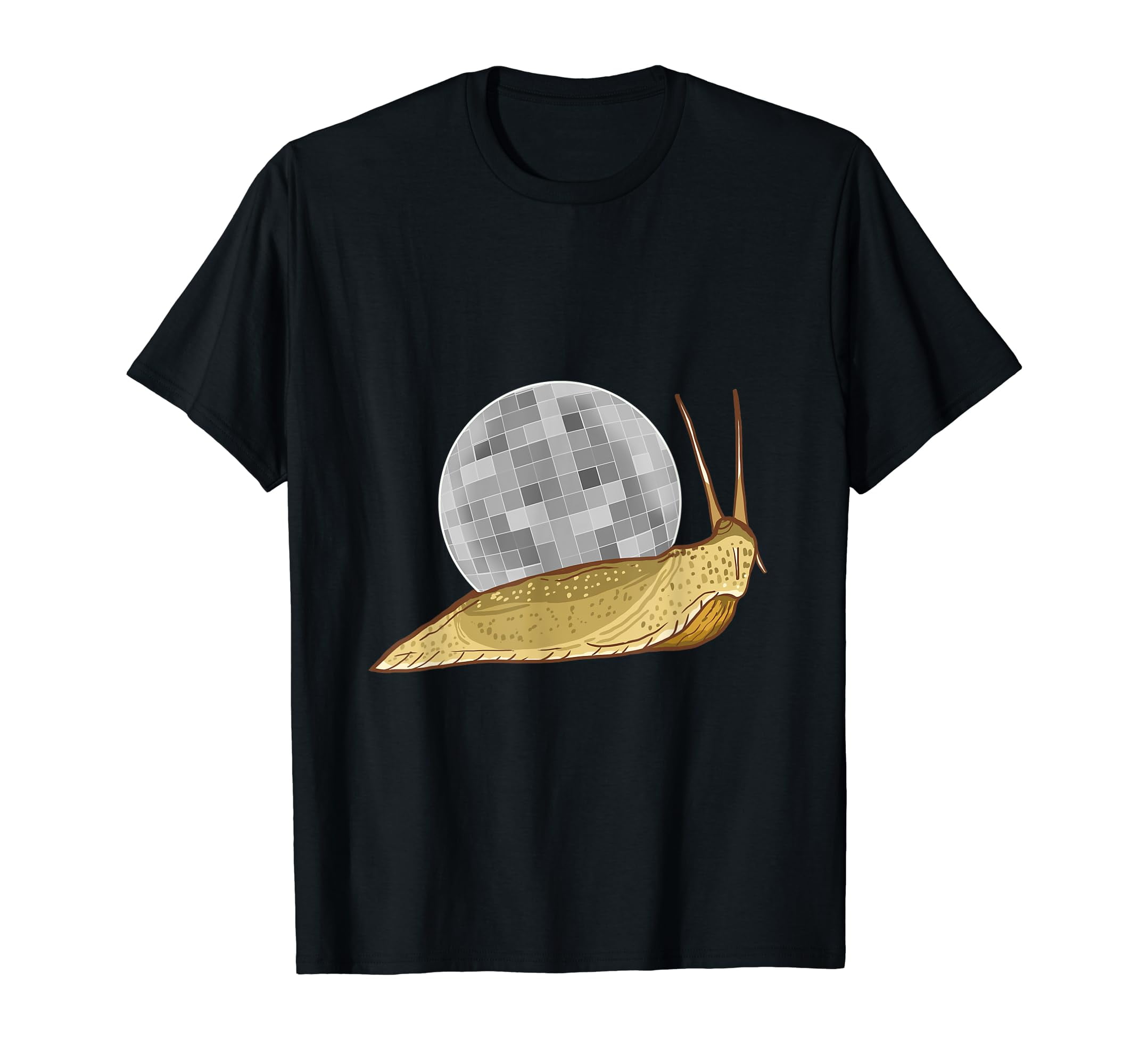 Snail Disco Ball Funny Crystal Shell Animal Lover Gift Black T-Shirt ...