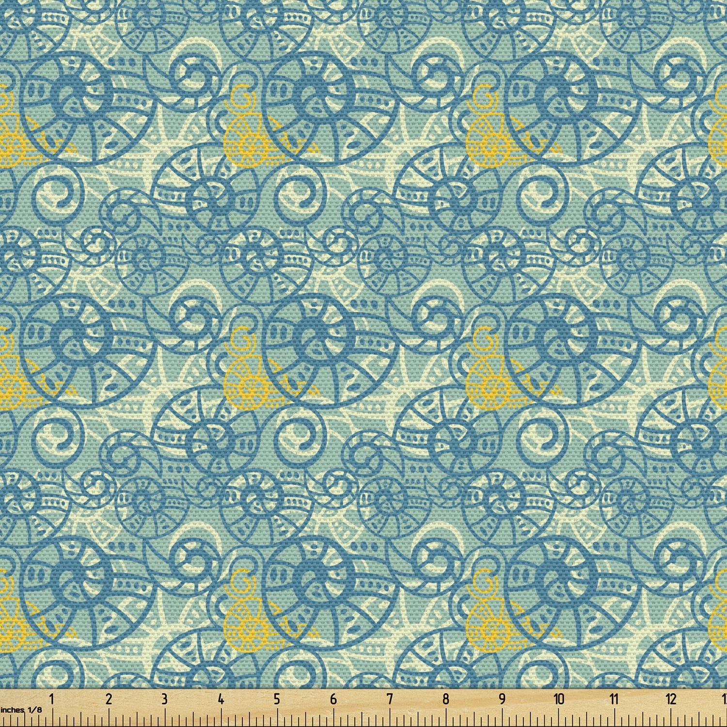Snail Fabric by the Yard, Helix Sea Shell Animal Looking Like Abstract ...
