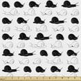 Snail Fabric by the Yard, Monochromatic Repetitive Slug Garden Mollusk ...