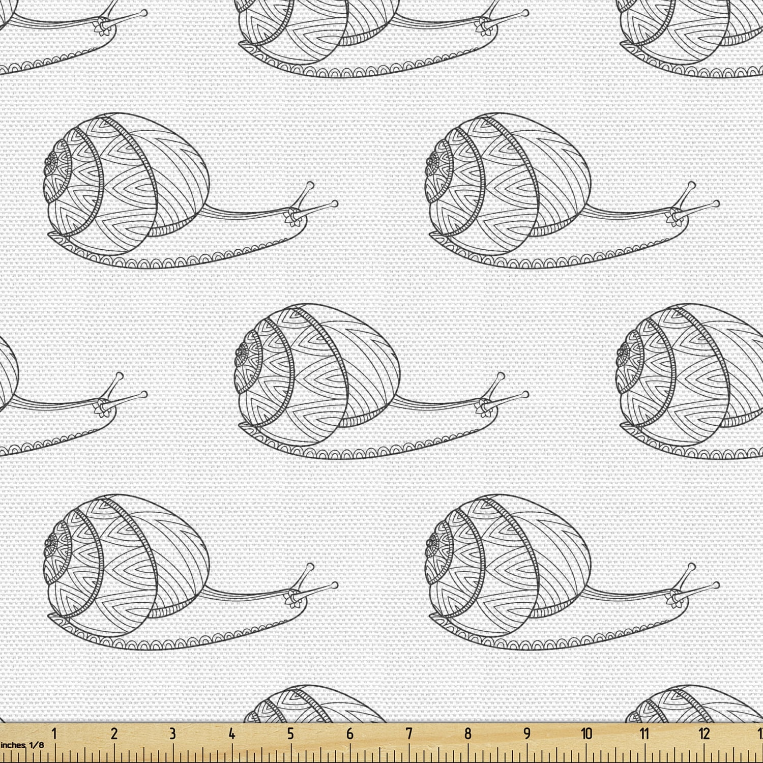 Ambesonne Snail Fabric by the Yard Upholstery, Insect Zentangle ...