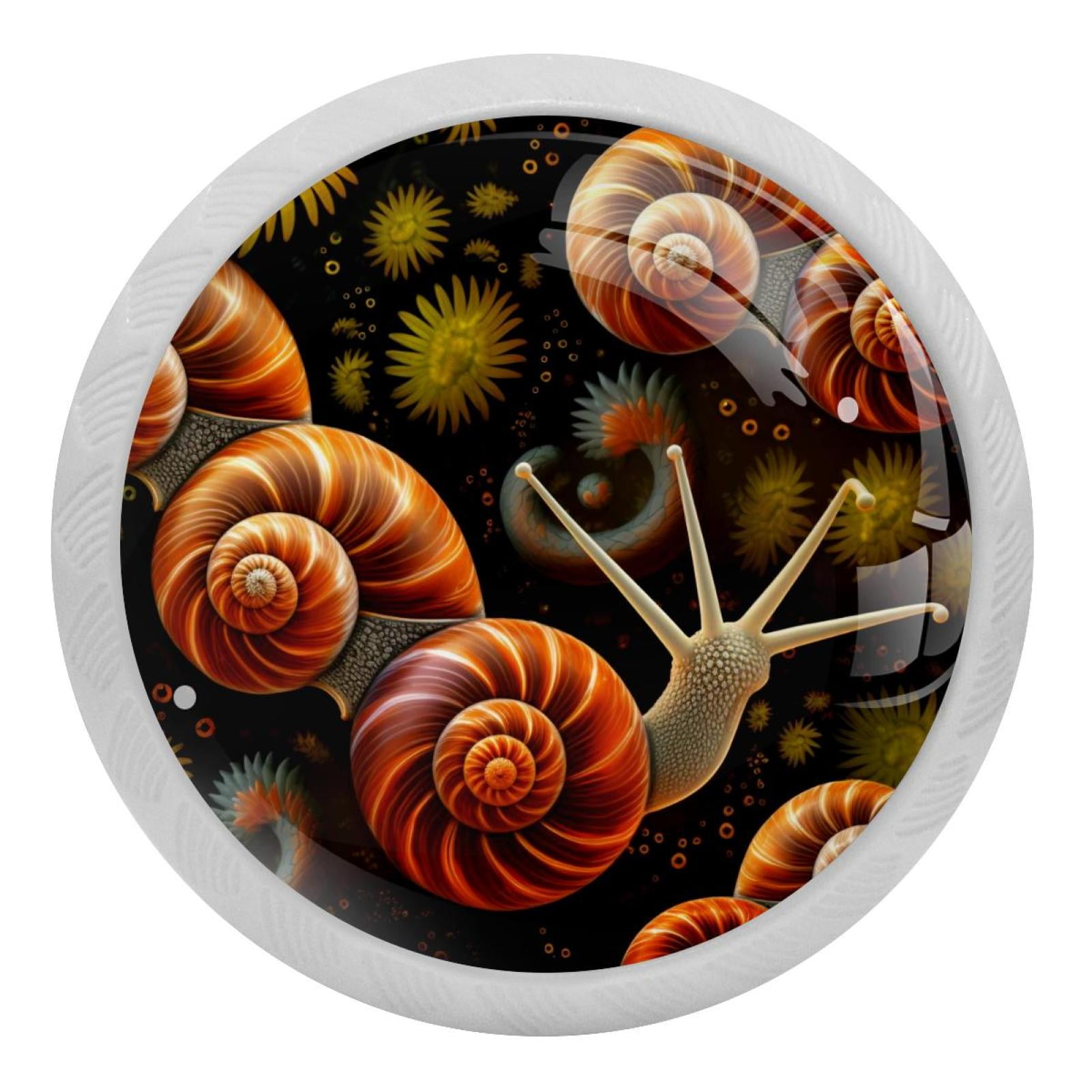 Snail Fluorescent Drawer Pulls with Screws: Round 4-Pack of Glow-in-the ...