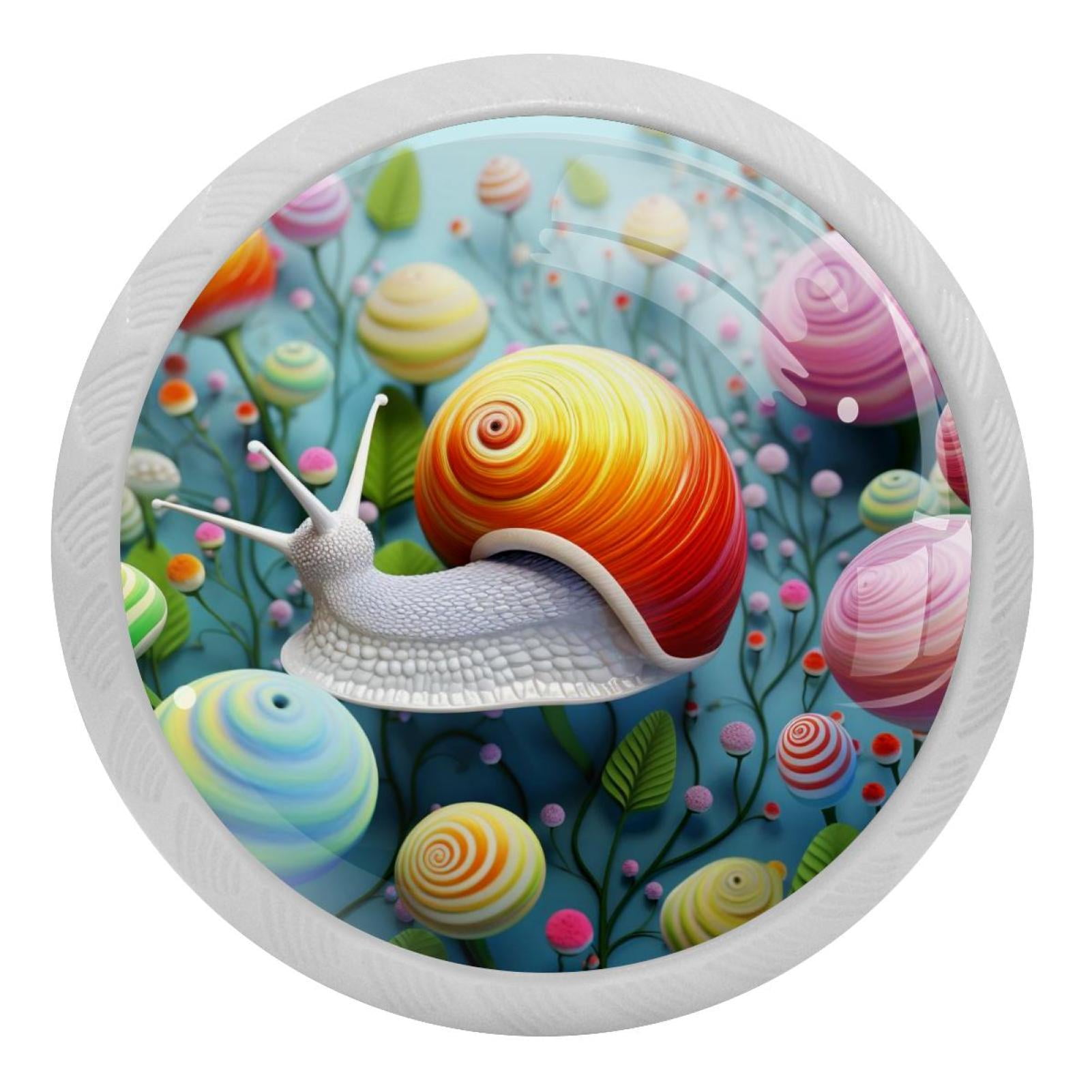 Snail Fluorescent Drawer Pulls with Screws: Round 4-Pack Glow-in-the ...