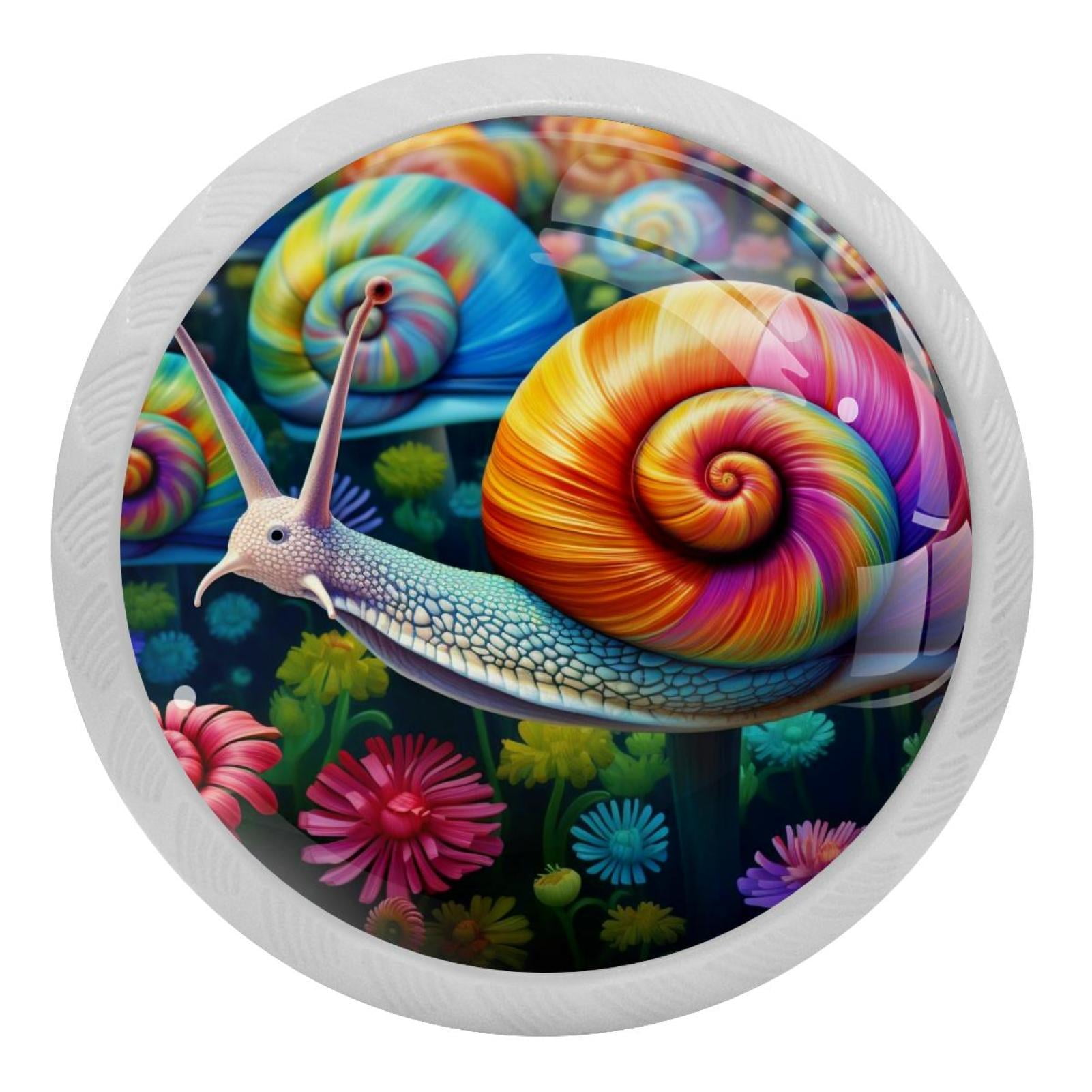 Snail Fluorescent Drawer Pulls with Screws: Round 4-Pack, Glow-in-the ...