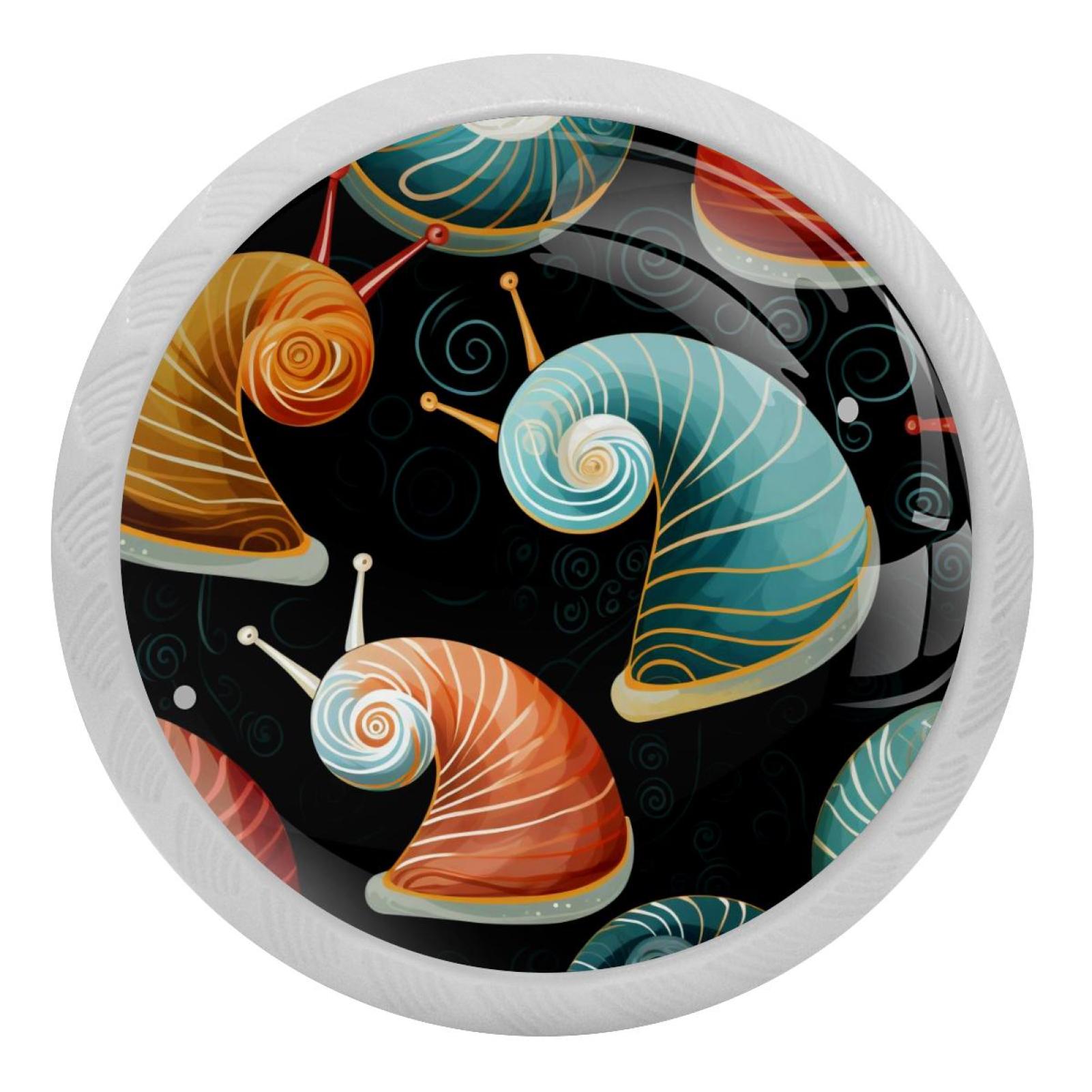 Snail Fluorescent Glow-in-the-Dark Cabinet Door Knobs - Round 4-Pack ...