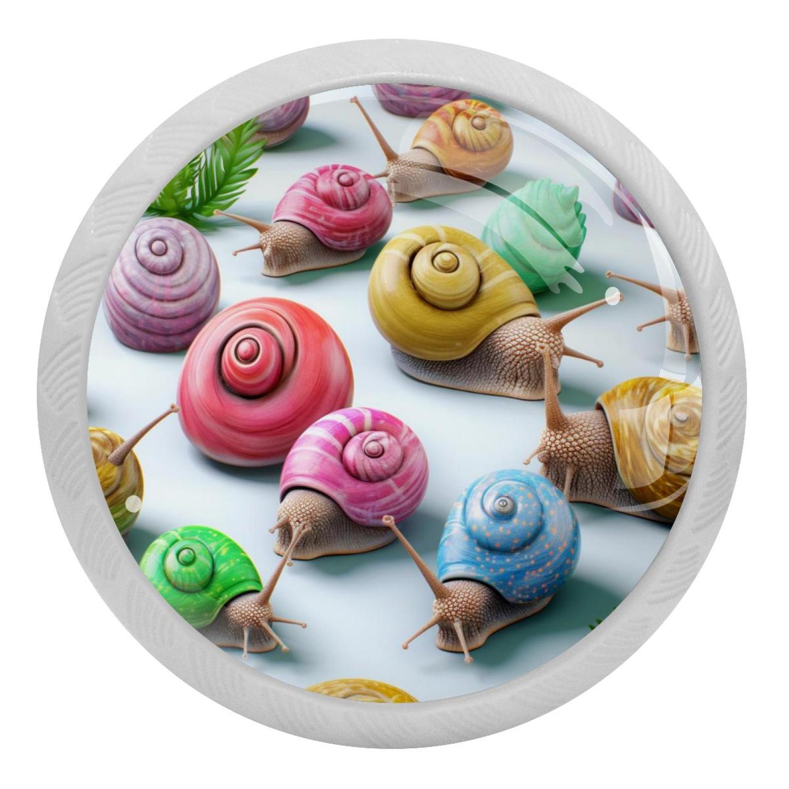 Snail Fluorescent Glow-in-the-Dark Cabinet Door Knobs - Round 4-Pack ...
