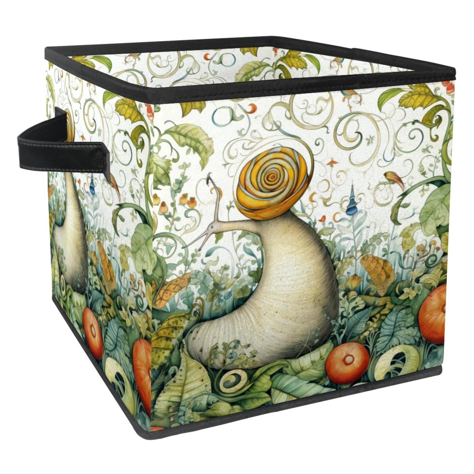 Snail Foldable Clothes Storage Containers with Handle, 10.8"x10.5"x10.6 ...