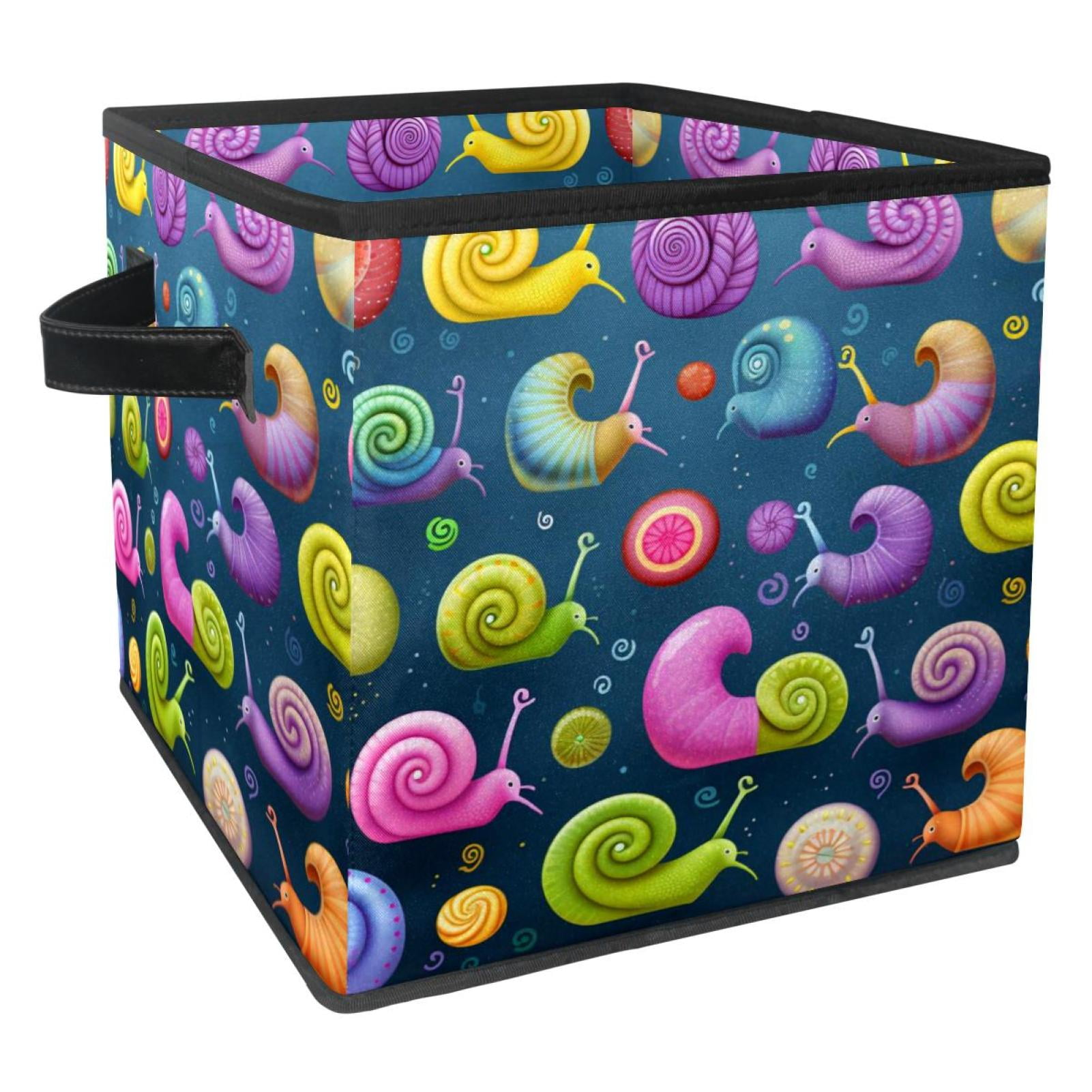 Snail Foldable Toy Box with Handle, 10.8"x10.5"x10.6", Large Capacity ...