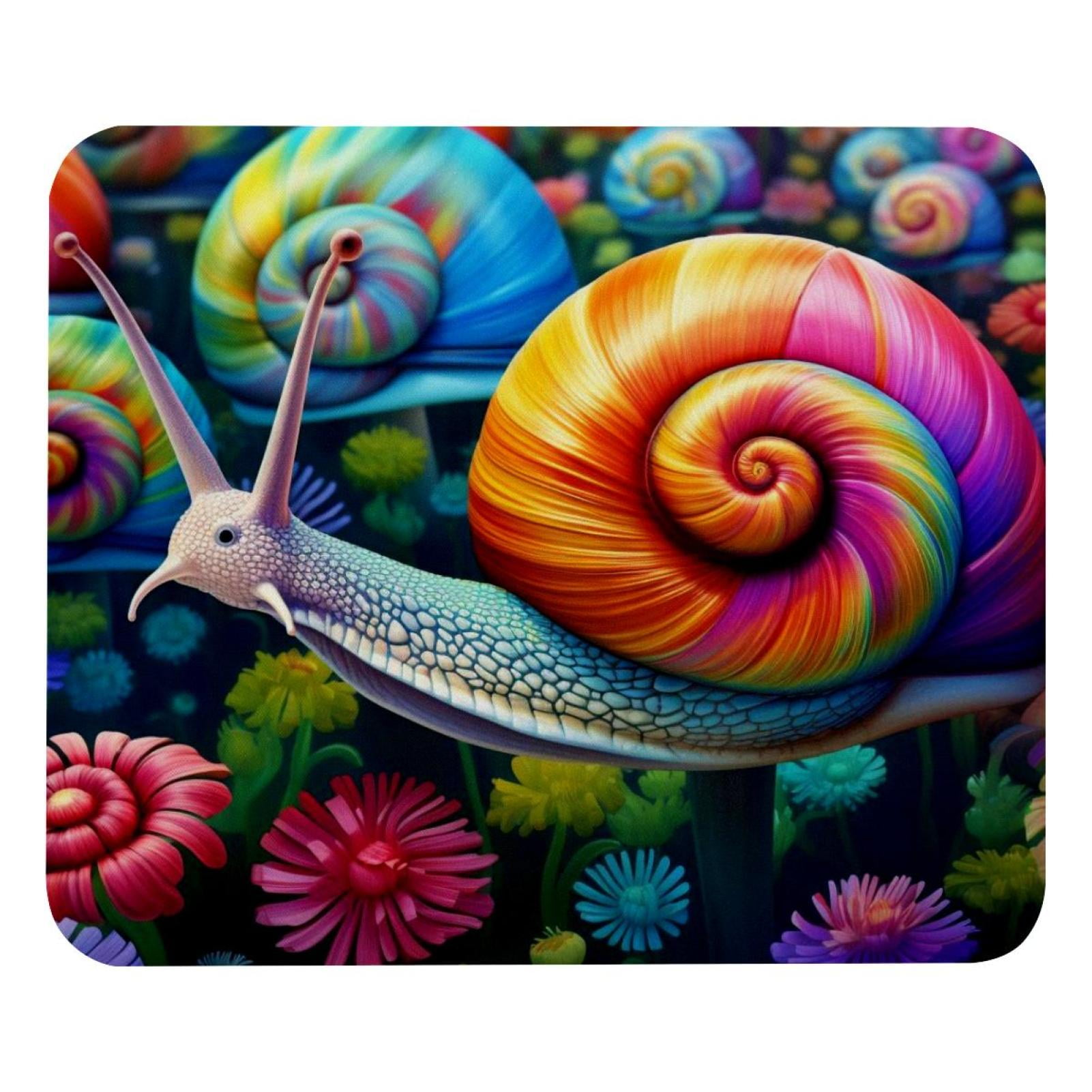 Snail Gaming Mouse Pad Desk Mat, Square 8.3x9.8 Inch Non-Slip Rubber ...
