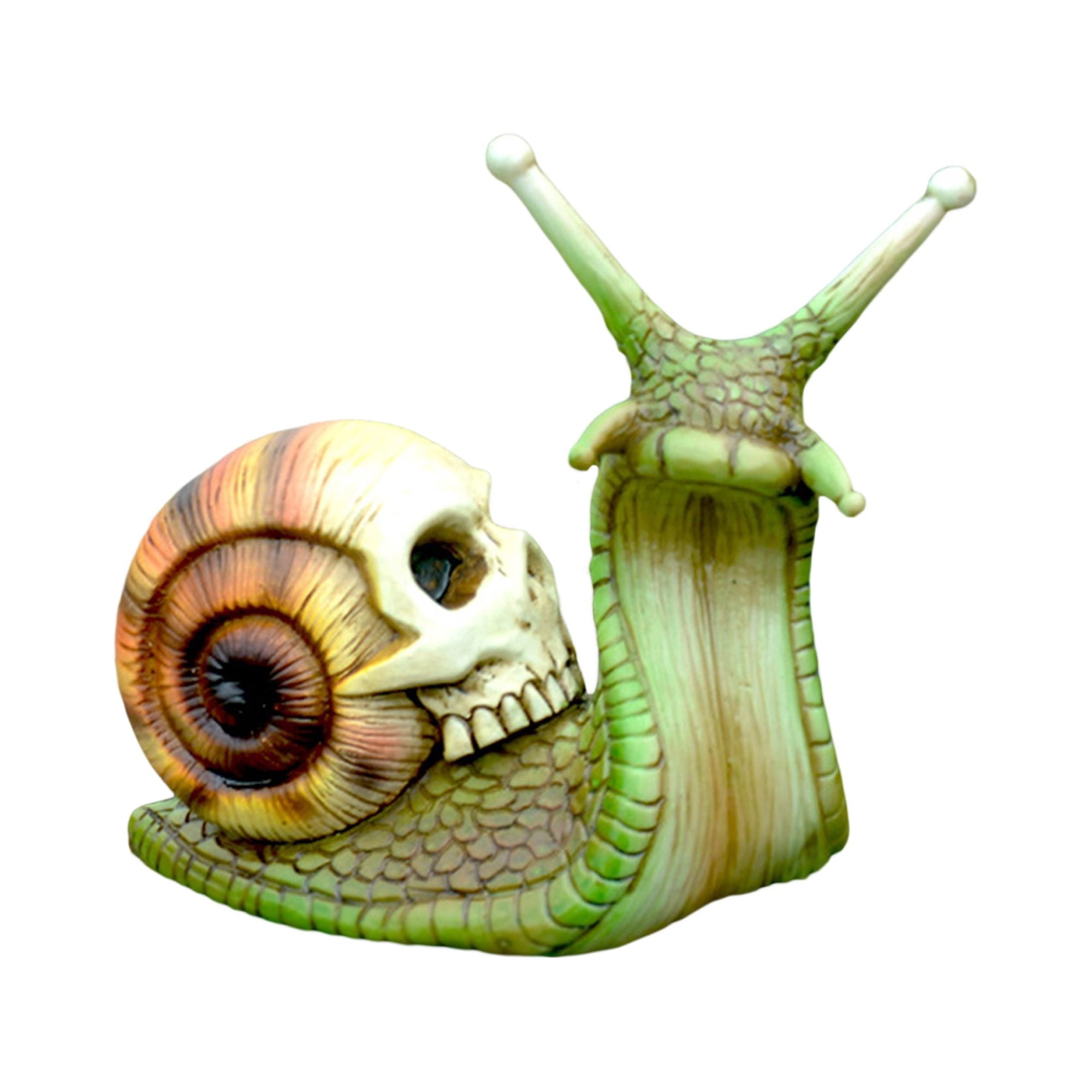 Snail Garden Decor, Resin Skull Outdoor Sculpture Halloween Figurine ...