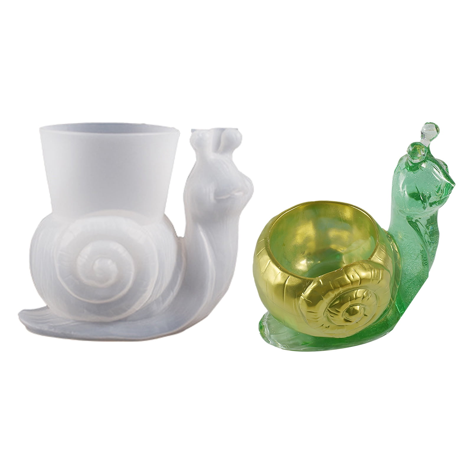 Snail Gypsum Silicone Mold Succulents Concrete Flower Pot Vase Plaster ...