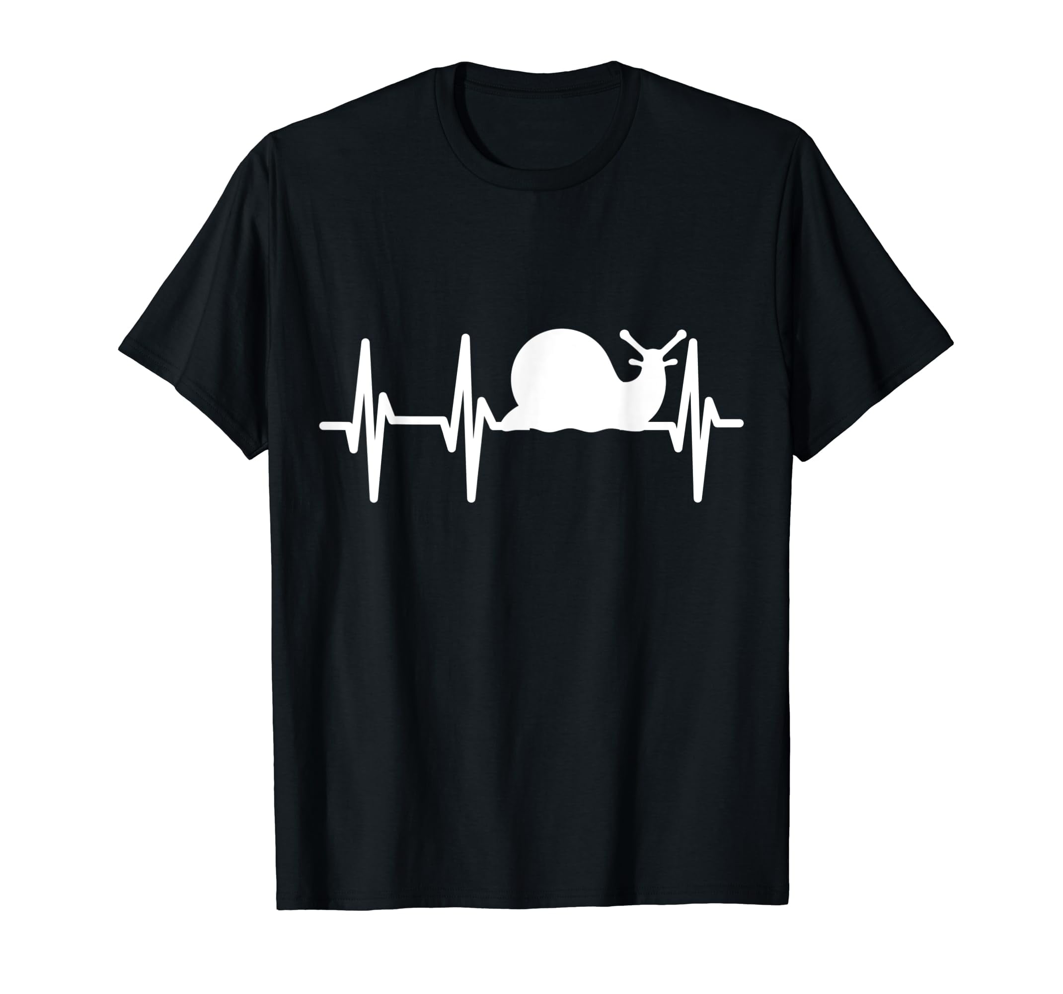 Snail Heartbeat Gift Lover Heart Beat Black T-Shirt - Walmart.com