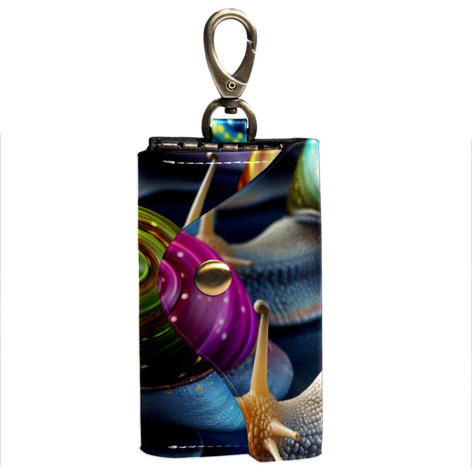 Snail Key Case Card ID Holder Wallet with 6 Hooks and Side Pockets ...