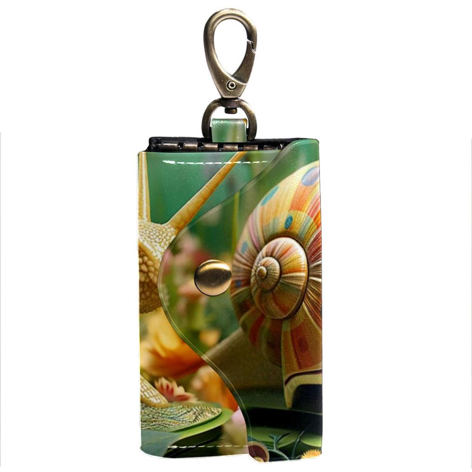 Snail Key Holder Wallet with 6 Hooks, Side Pockets, and ID Card Slot ...