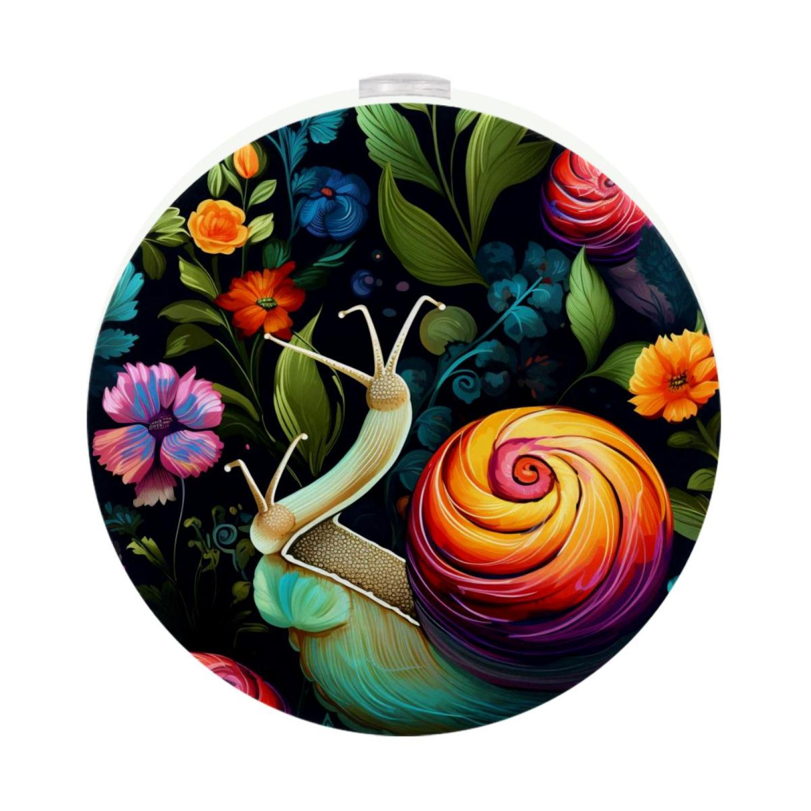 Snail LED Round Night Light - 2PCS, Plug-in Dusk-to-Dawn Sensor, Energy Efficient & Gentle ...