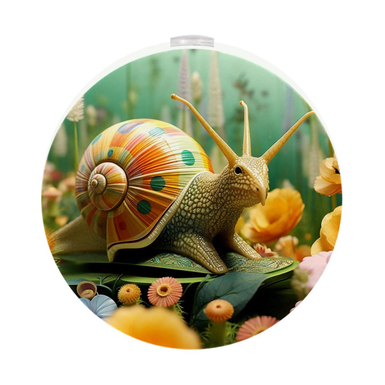 Snail LED Round Night Light- Set of 2, Portable Rechargeable Mini ...
