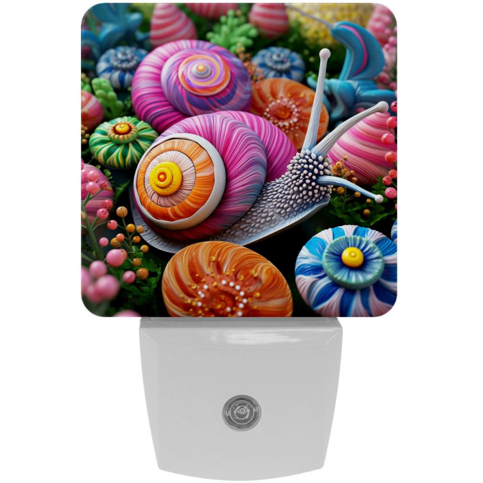Snail LED Square Night Lights for Bedroom and Living Room, Decorative ...