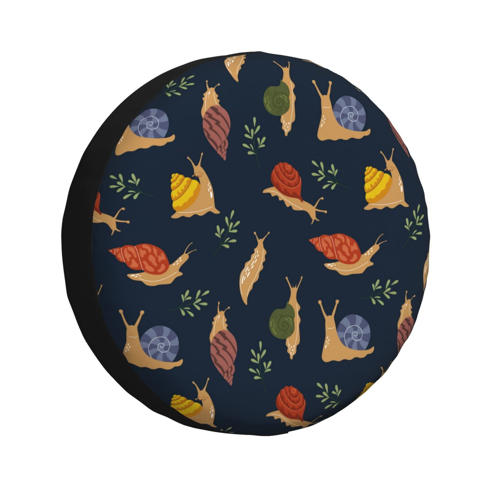 Snail Leaf Print Black Spare Tire Cover for Trailer Camper RV Truck SUV ...