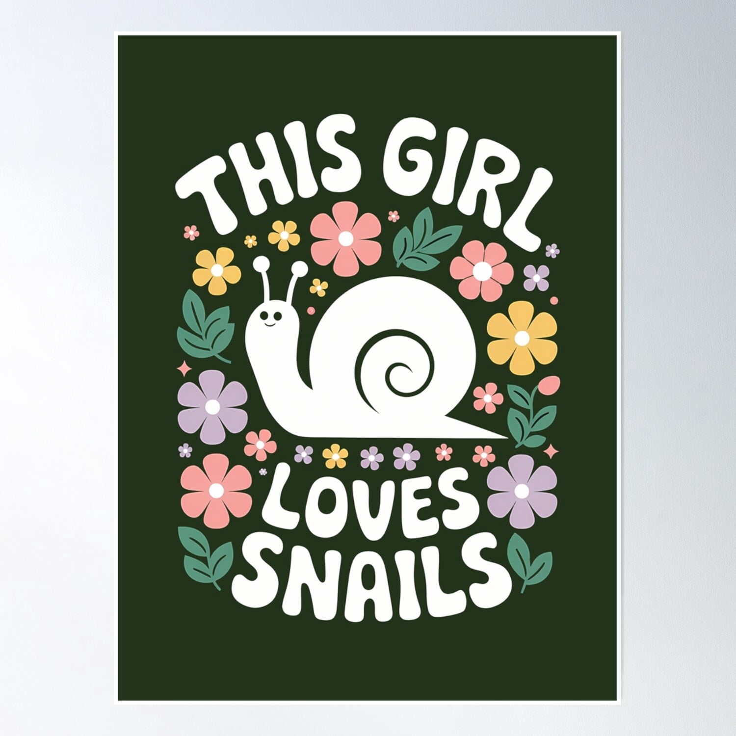 Snail Lovers Girl - Girly Floral For Girls Who Love Snails Enthusiast ...