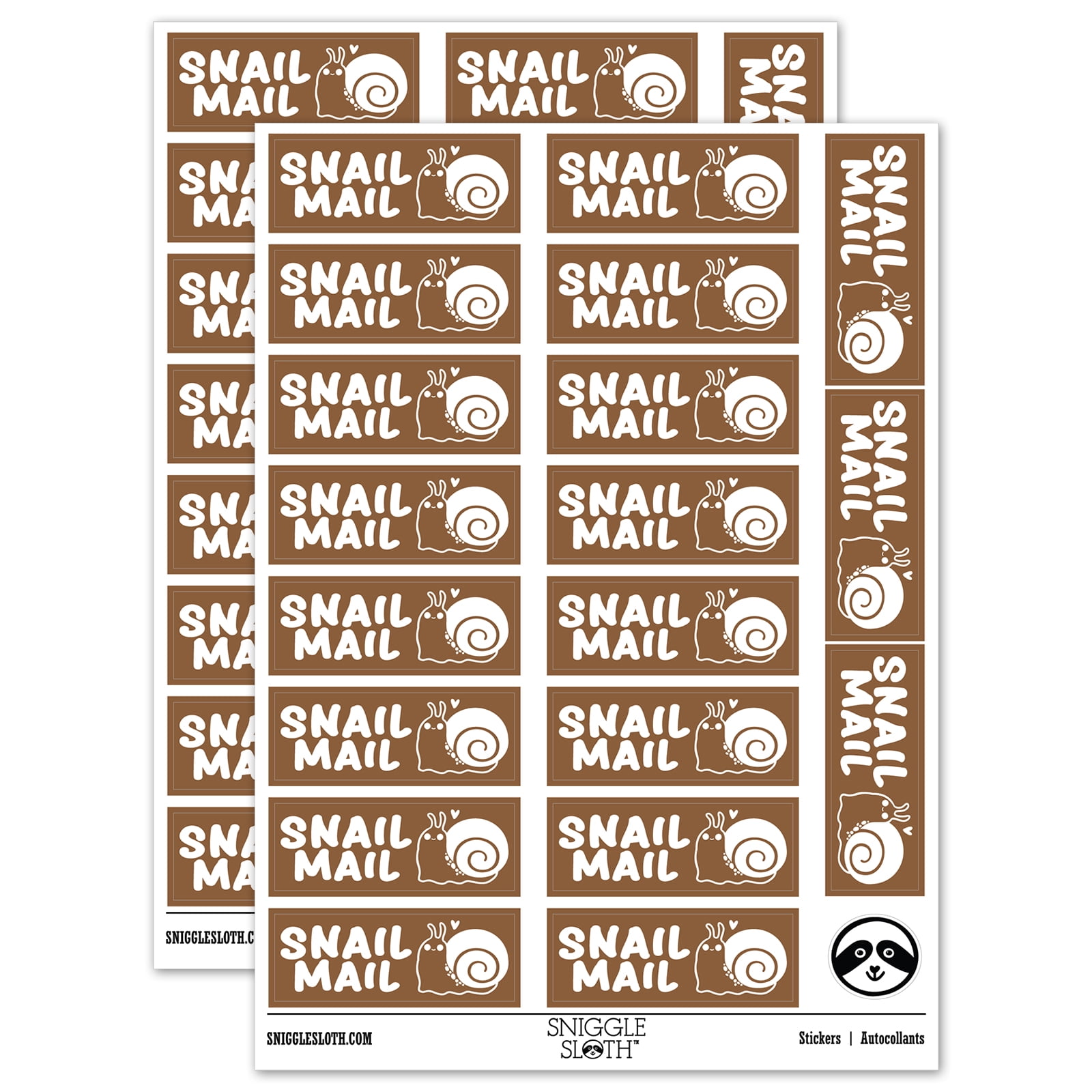Snail Mail Teacher Student School Sticker Set - Brown - Gloss Finish ...