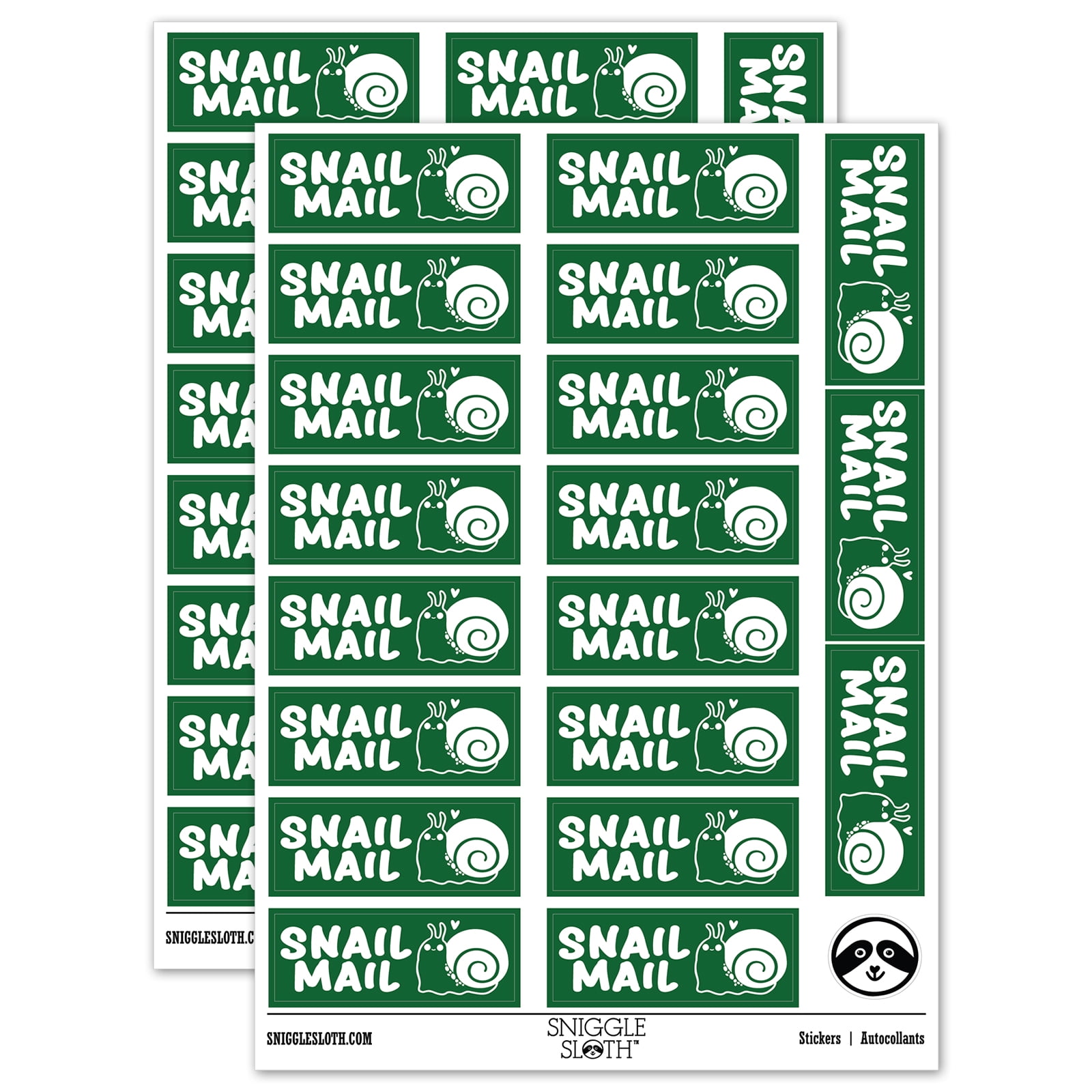 Snail Mail Teacher Student School Sticker Set - Dark Green - Gloss ...