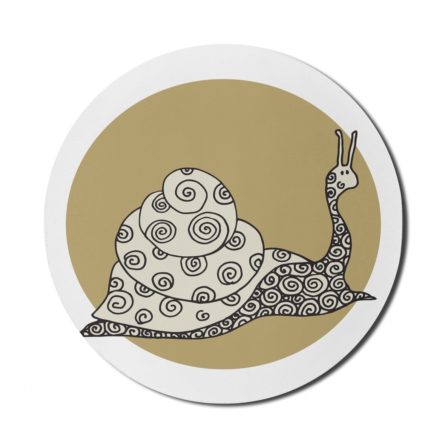 Snail Mouse Pad for Computers, Slug with Antennas up Curiosity Ornate ...