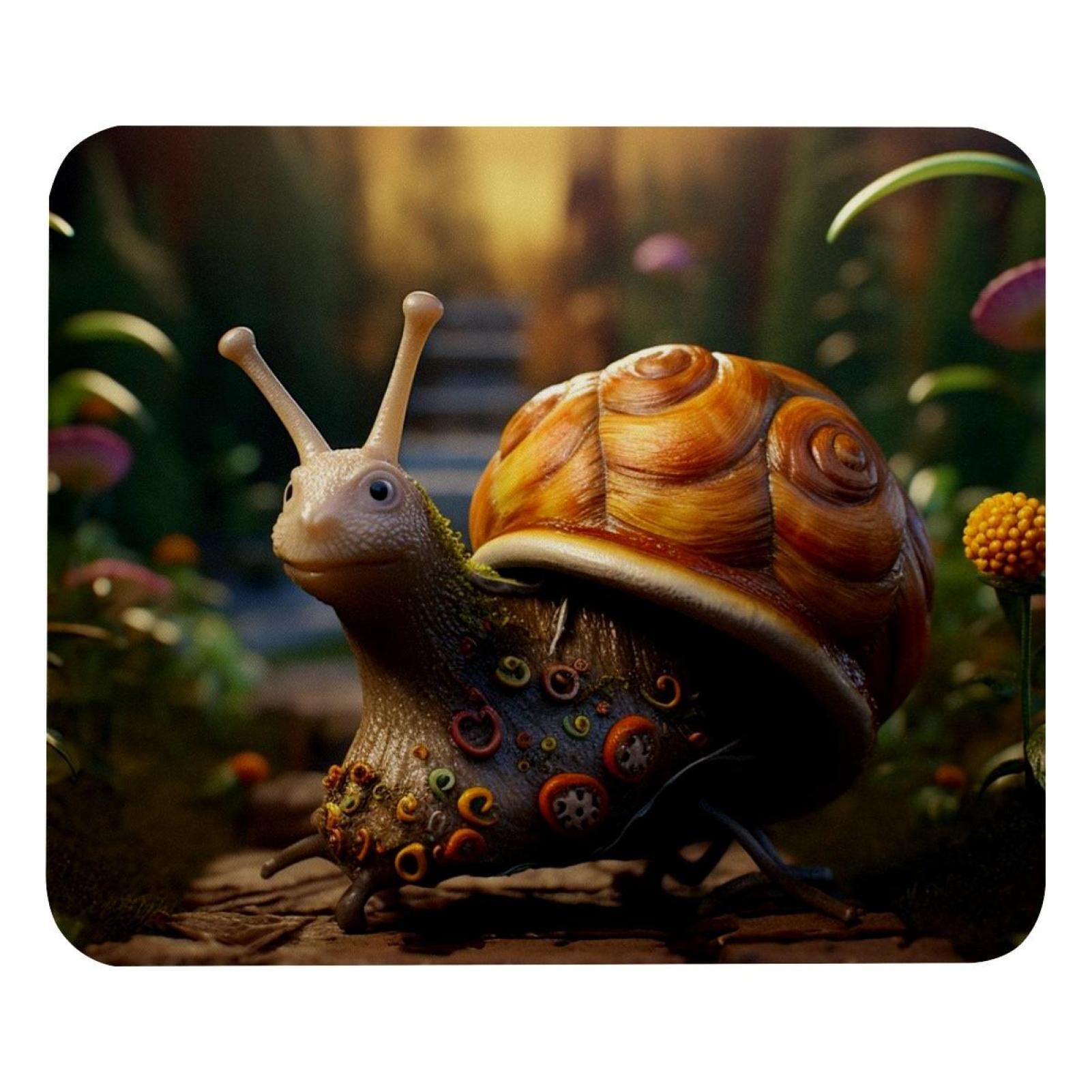 Snail Mouse Pad for Wireless Mouse Home Office Desk Laptop with Rubber ...