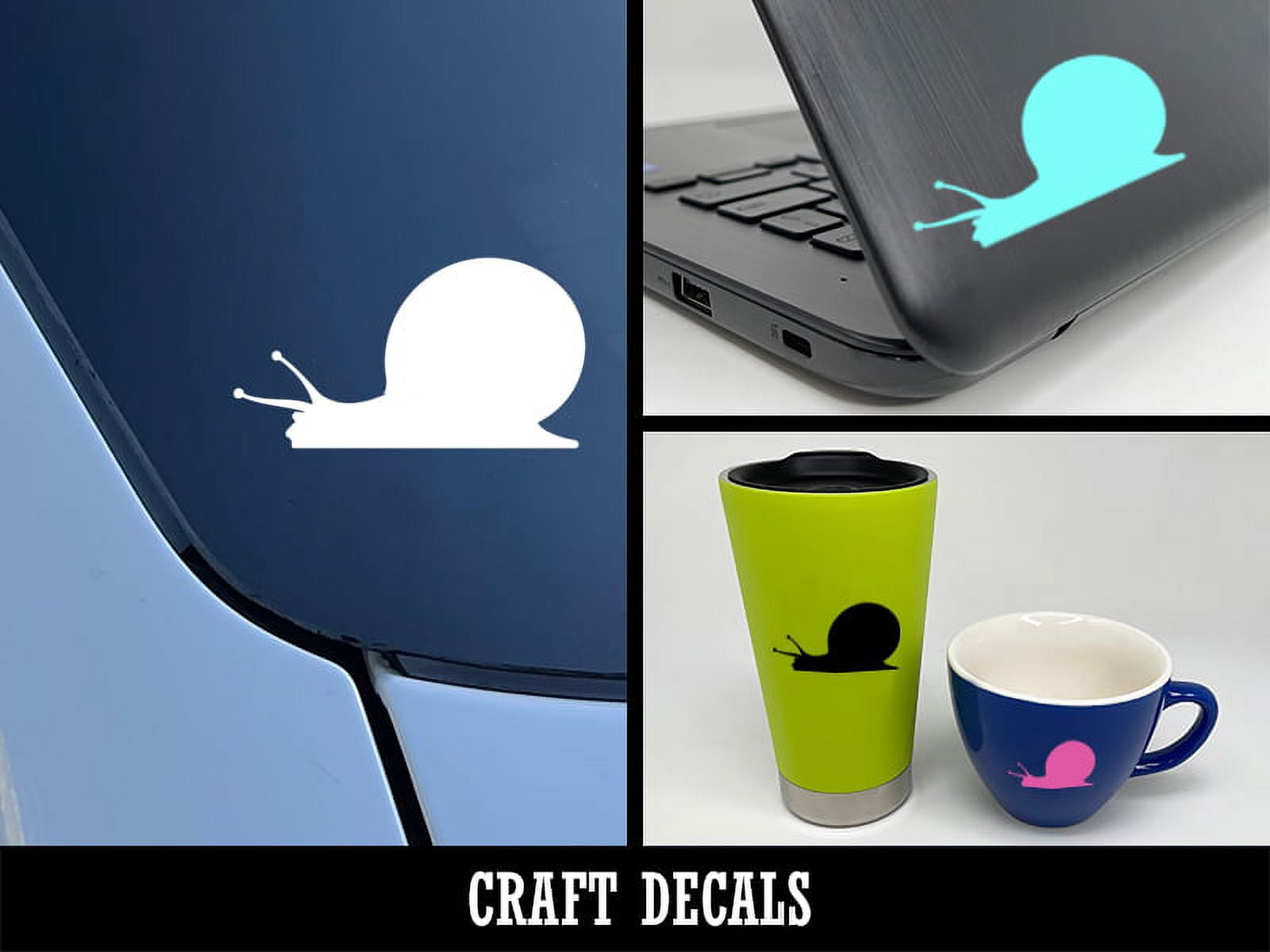 Snail On the Move Solid Craft Vinyl Indoor Outdoor Decal Sticker - Pink ...