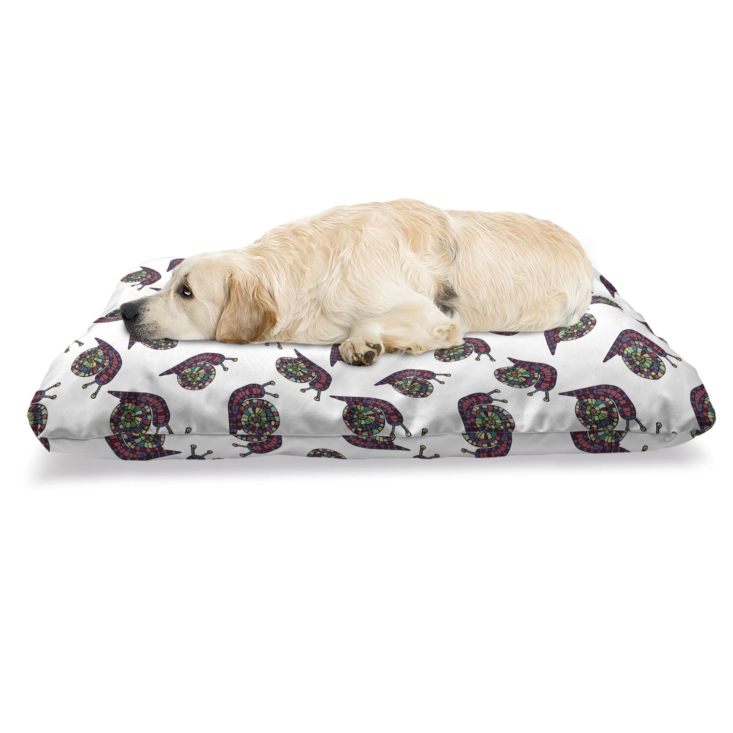 Snail Pet Bed, Botanic Garden Nature Themed Mosaic Looking Isolated ...