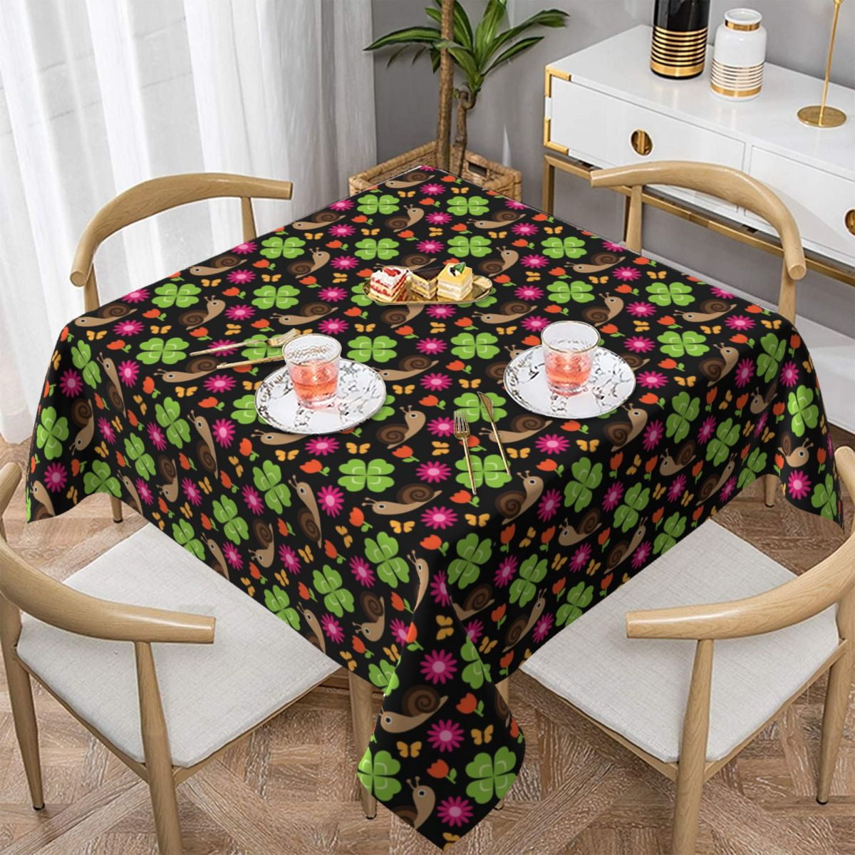 Snail Print Tablecloth Cute Animal Protection Table Cloth Modern Events ...