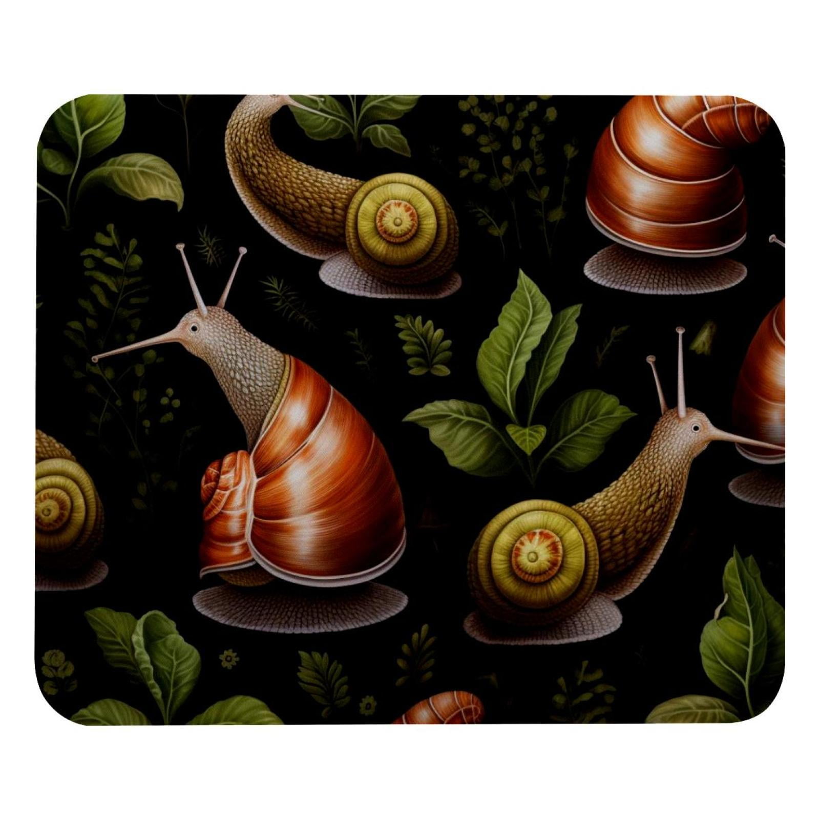 Snail Printed Non-Slip Rubber Bottom Gaming Mouse Pad 8.3x9.8 Inch ...