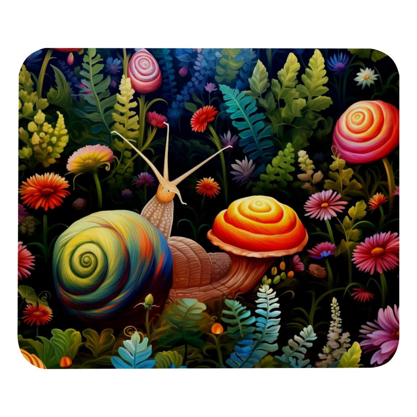 Snail Square Desk Mat Gaming Mouse Pad, 8.3x9.8 Inch Non-Slip Rubber ...