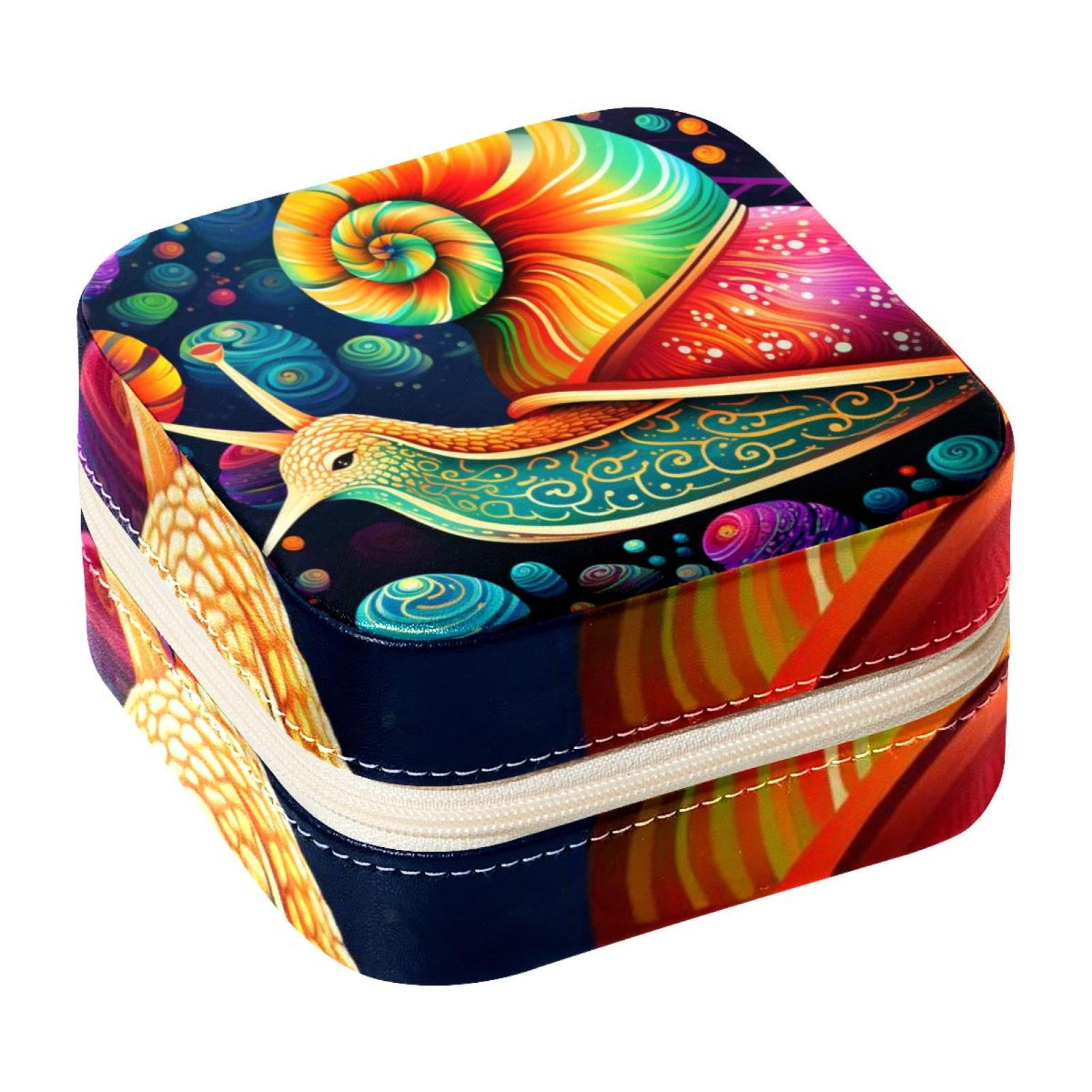 Snail Travel Portable Square Jewelry Box Earring Necklace Bracelet ...