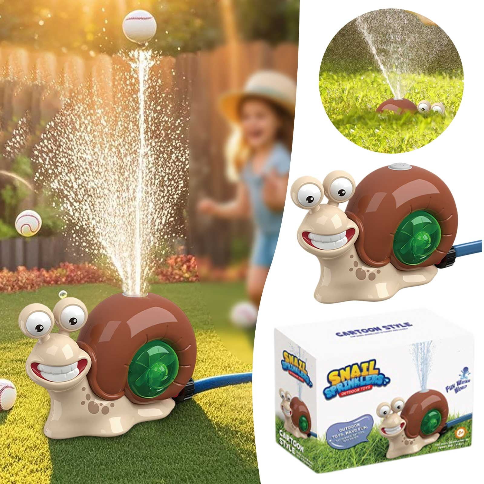 Snail Water Sprinkler for Kids -Outdoor Water Sprayer , Lawn Spinning ...
