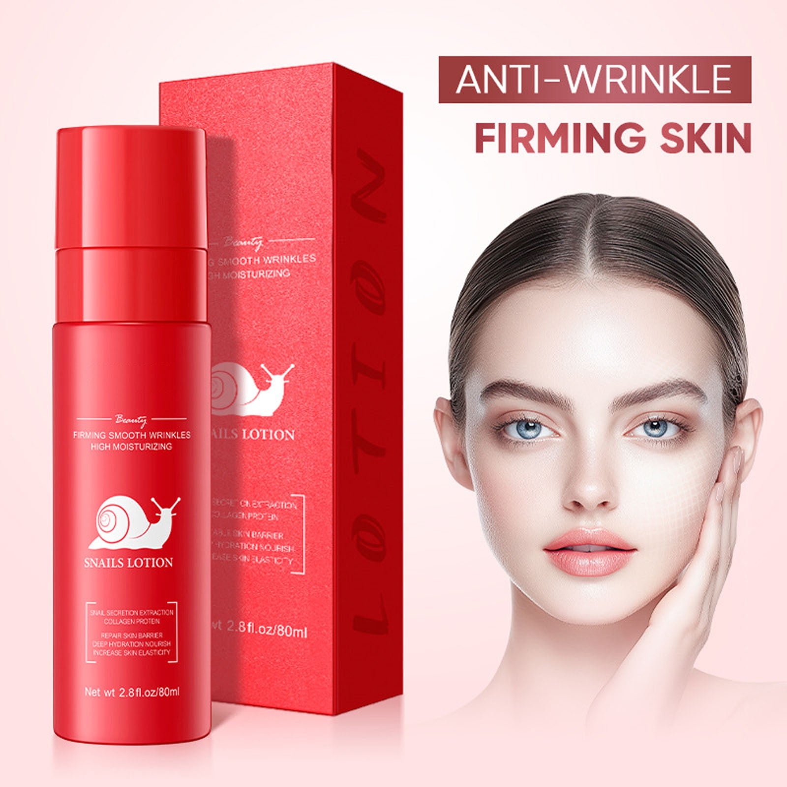 Snail Wrinkle Reduction Moisturizing Lotion, Anti-Aging Face Cream with Snail Secretion Extract ...