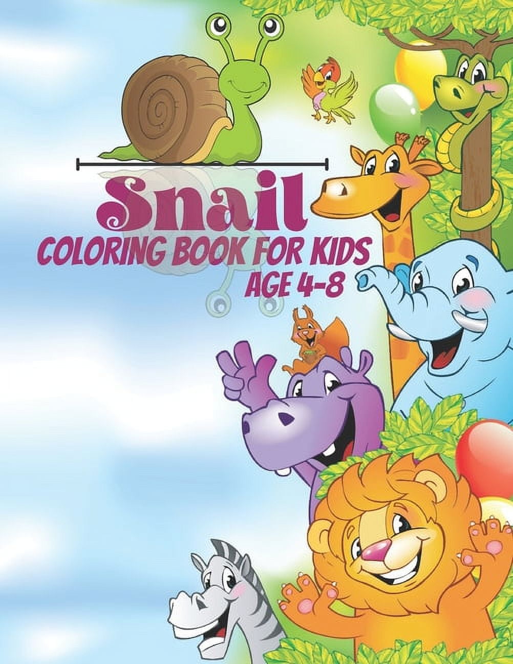 Snail coloring book for kids age 4-8: A bundle of unique snail coloring ...