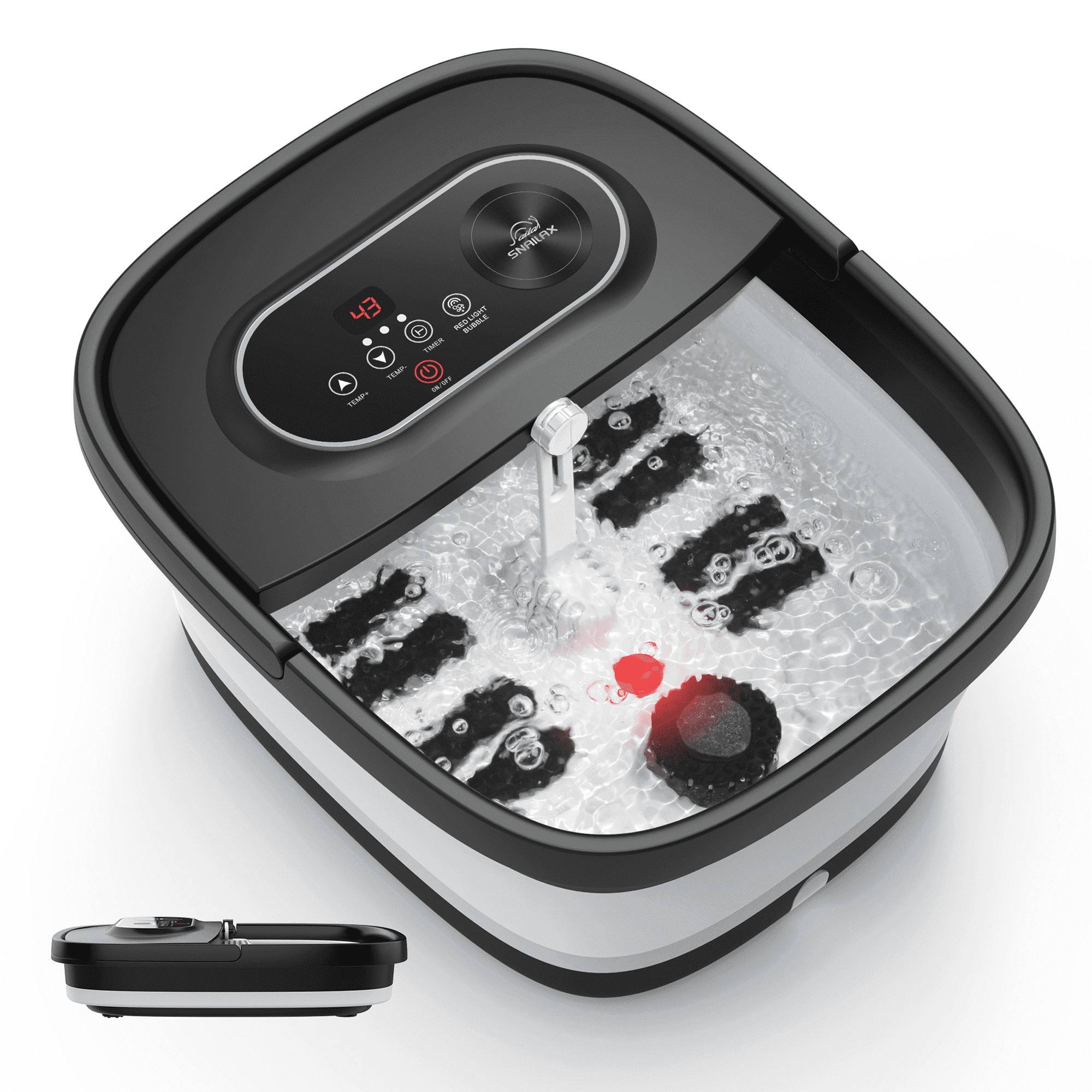 Snailax Foot Soaker with Heat & Massage,8 Shiatsu Massage Rollers ...