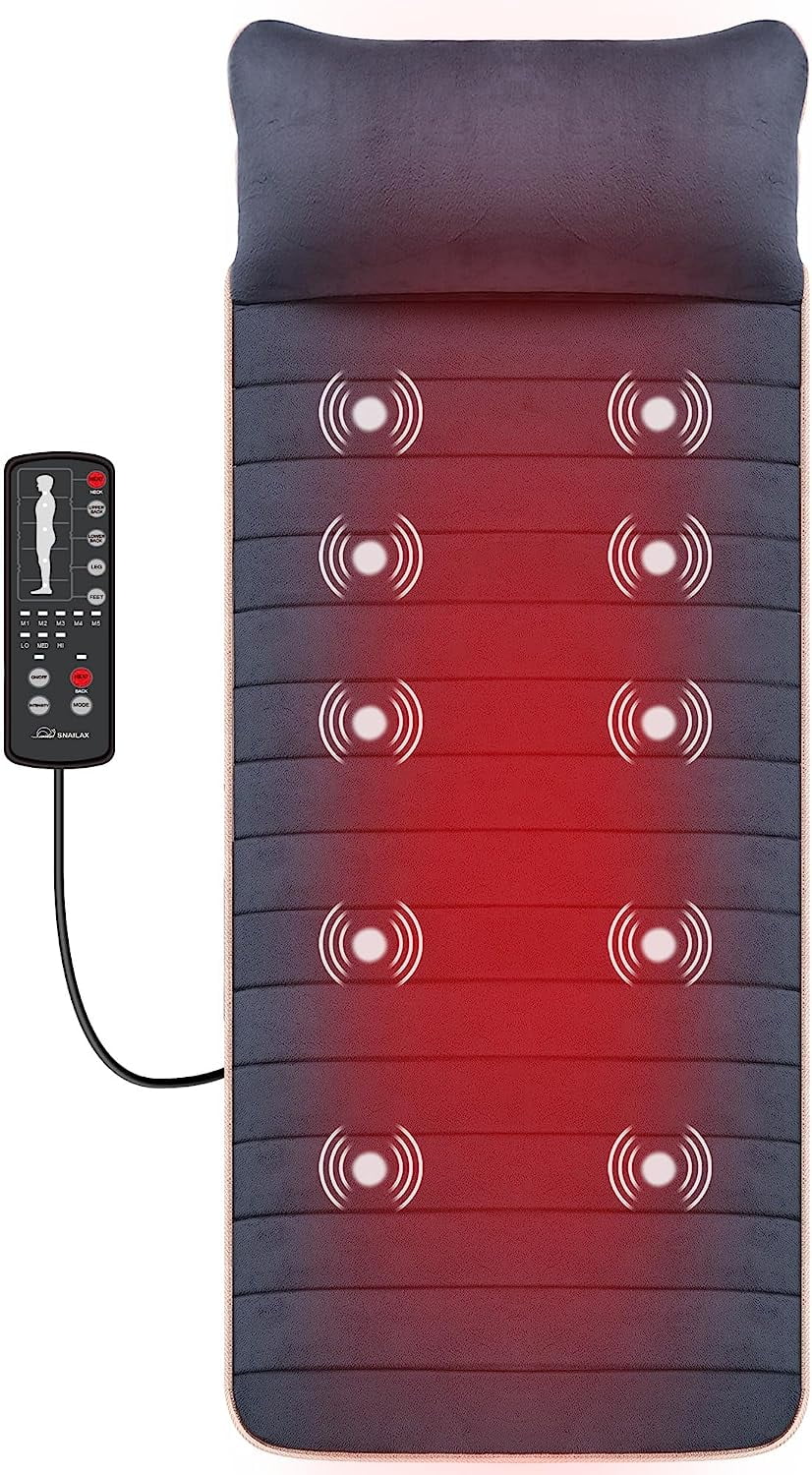 Snailax Massage Mat With Soothing Full Body Massage Pad With 10 Vibration Motors And 4 Therapy