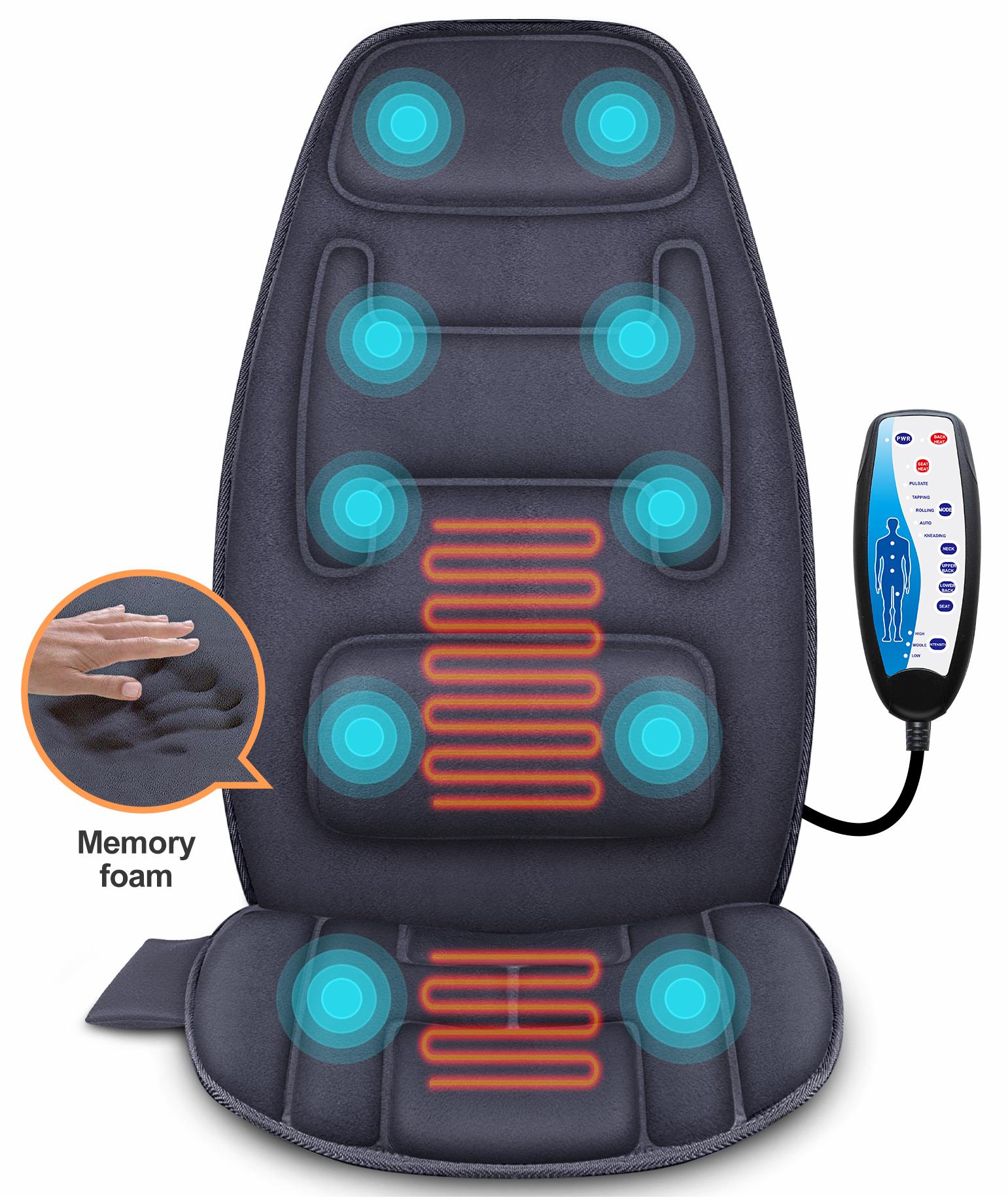 Body Massage Heated Seat Cushion 8 Mode 3 Intensity Back Massagers for ...