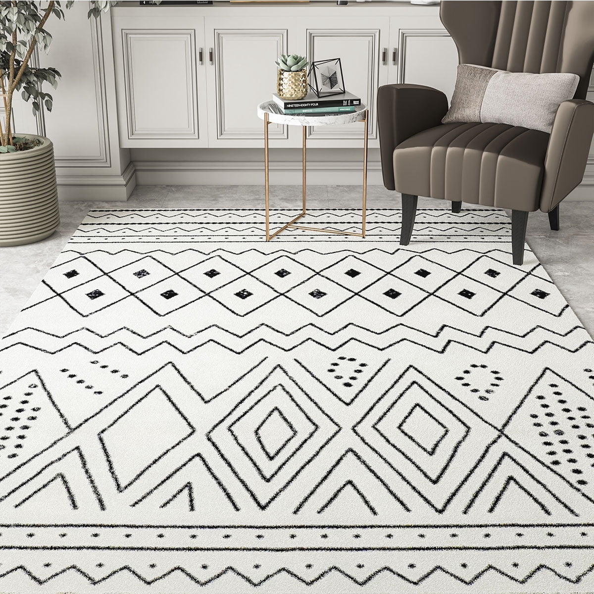 Snailhome Soft Area Rugs for Room, Non-Slip Carpet Floor Mat, Home ...