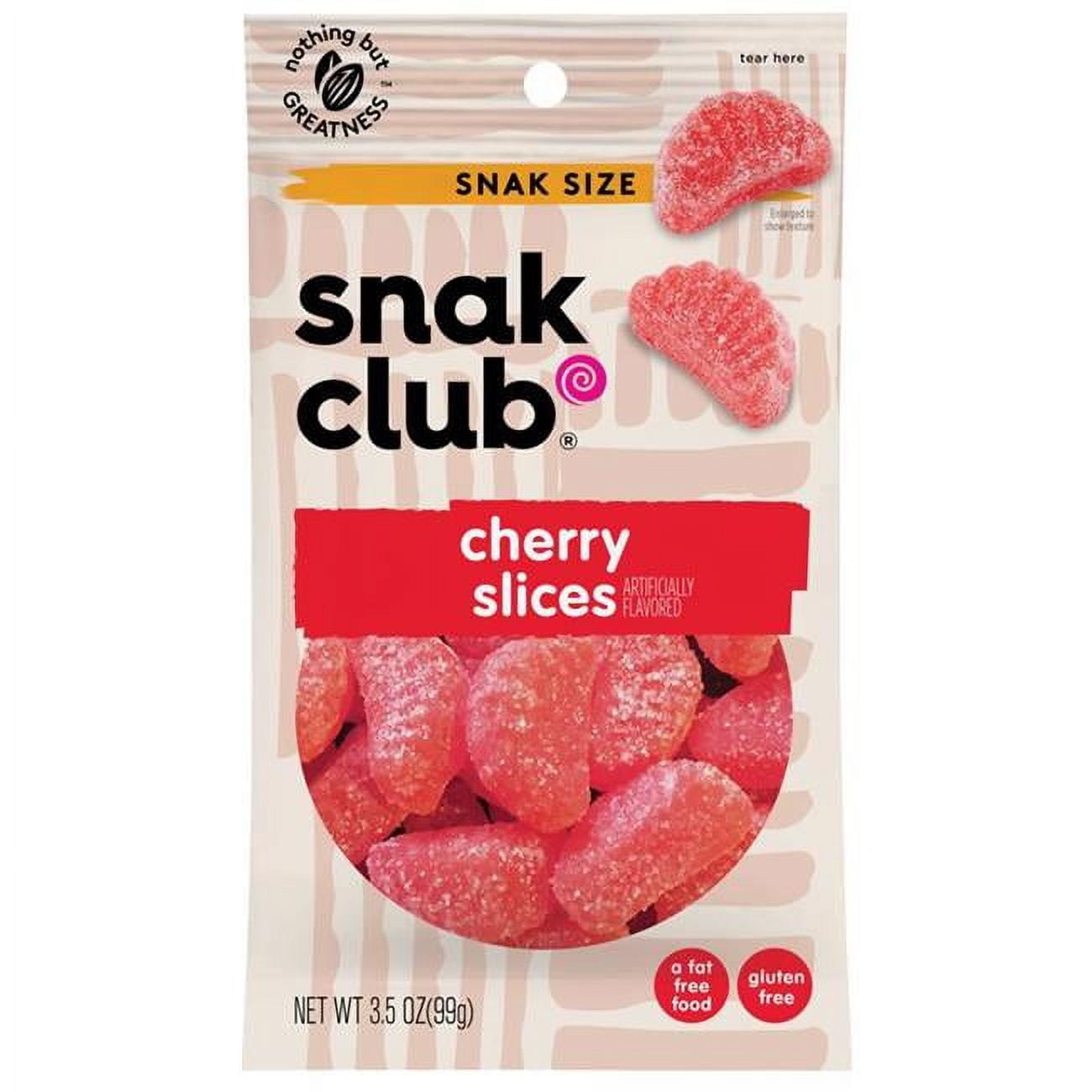 Snak Club 6065041 3.5 oz Bagged Cherry Slices Gummi Candy - Pack of 12 ...