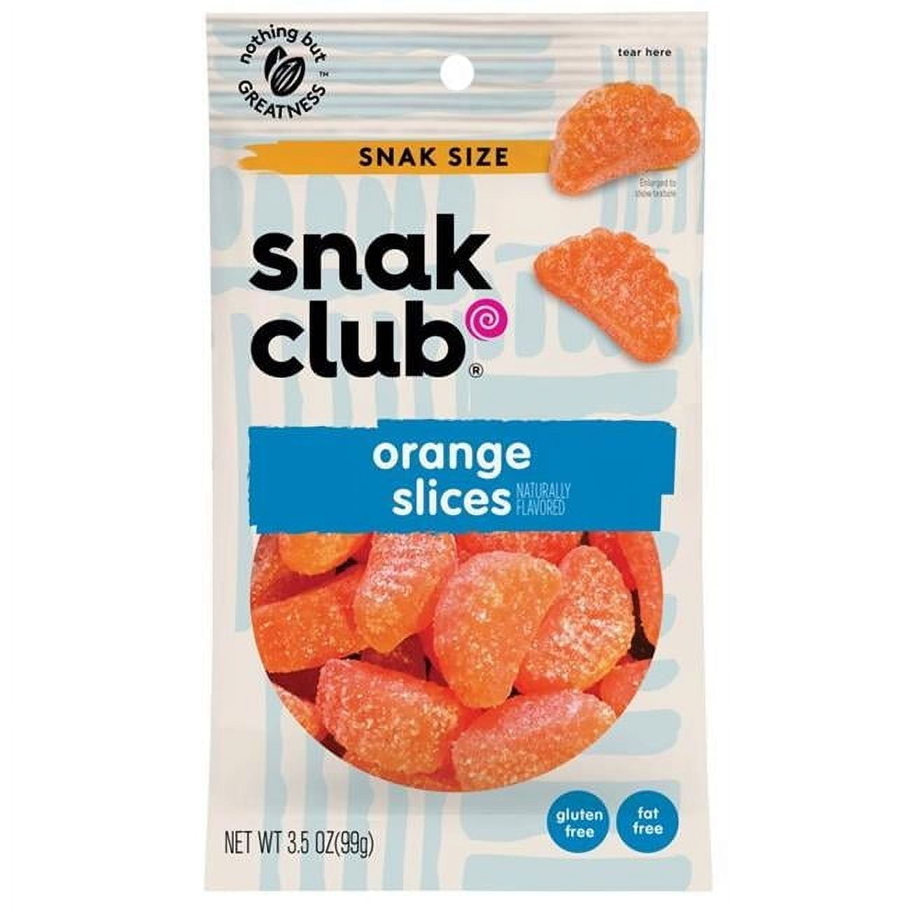 Snak Club 6065044 3.5 oz Bagged Orange Slices Gummi Candy - Pack of 12 ...