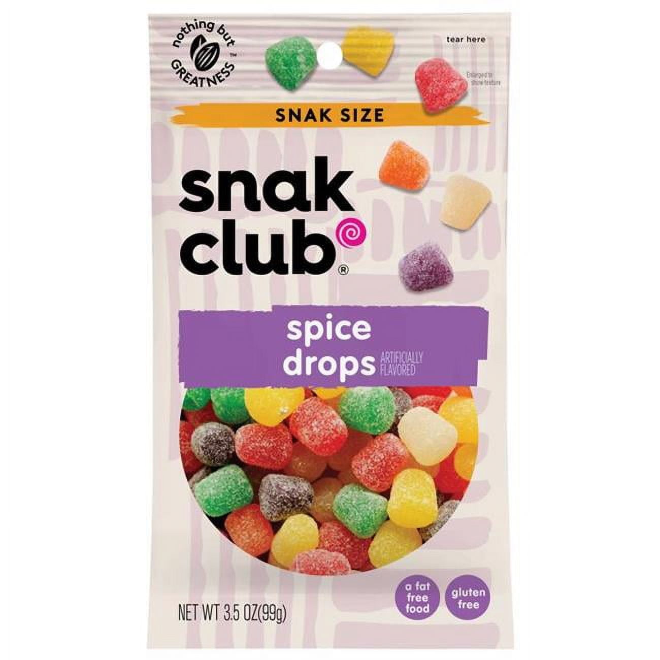 Snak Club 6065045 3.5 oz Bagged Spice Drops Gummi Candy - Pack of 12 ...