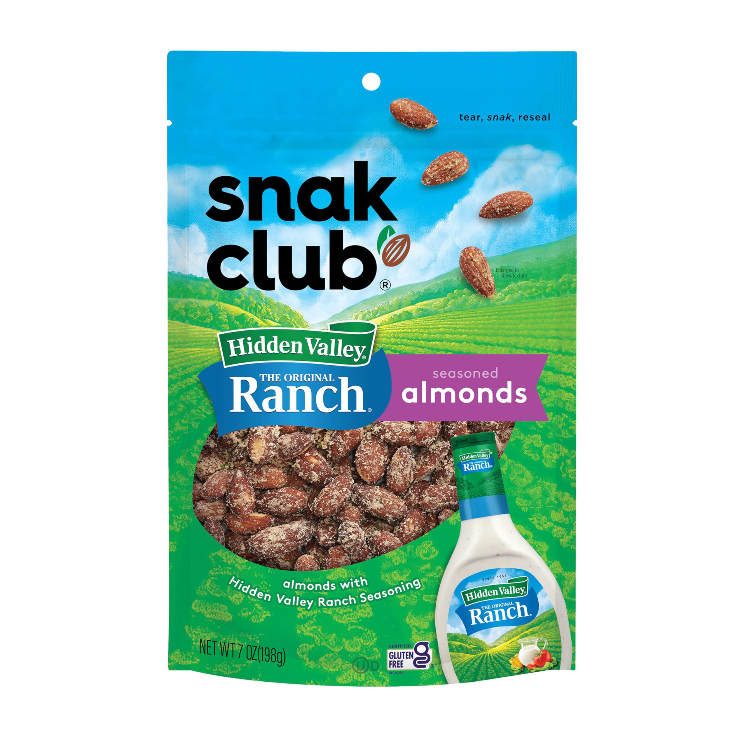 Snak Club Almonds with AKF18 Hidden Valley Ranch Seasoning, Roasted ...