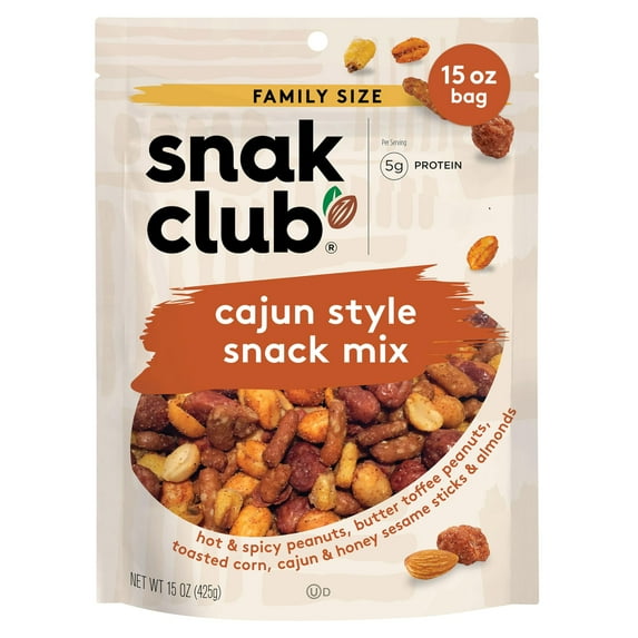 Snak Club Cajun Style BCF26 Snack Mix with Hot and Spicy Peanuts ...