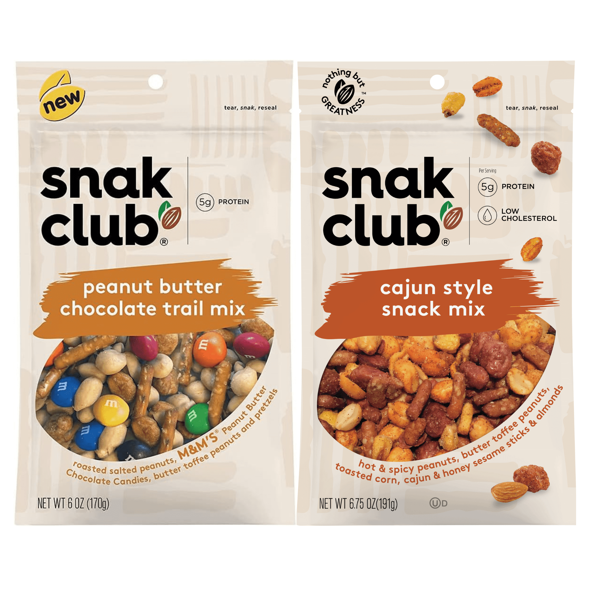 Snak Club Cajun Style Snack Mix 6.75 oz, 1 Count & Peanut Butter ...