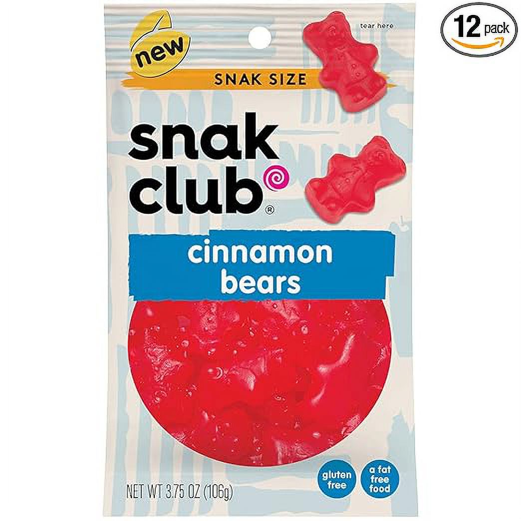 Snak Club Cinnamon Bears, 3.75 Ounce Bag, Pack Of 12 - Walmart.com