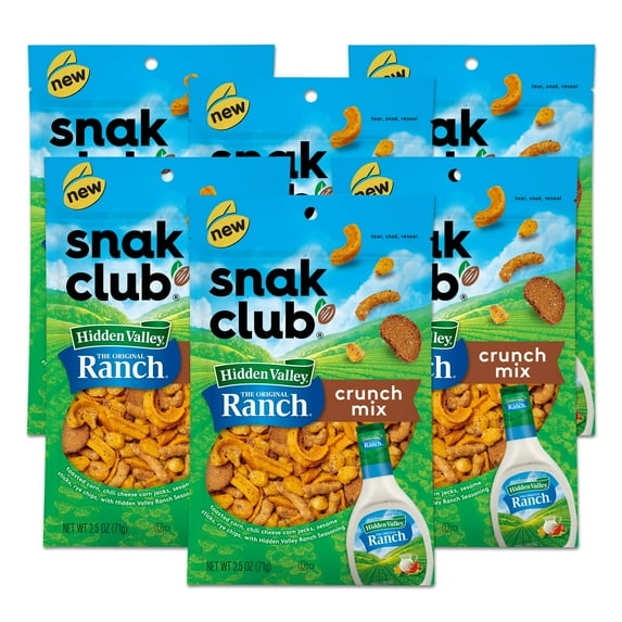 Snak Club Crunch Mix with Hidden Valley Ranch Seasoning, Toasted Corn ...