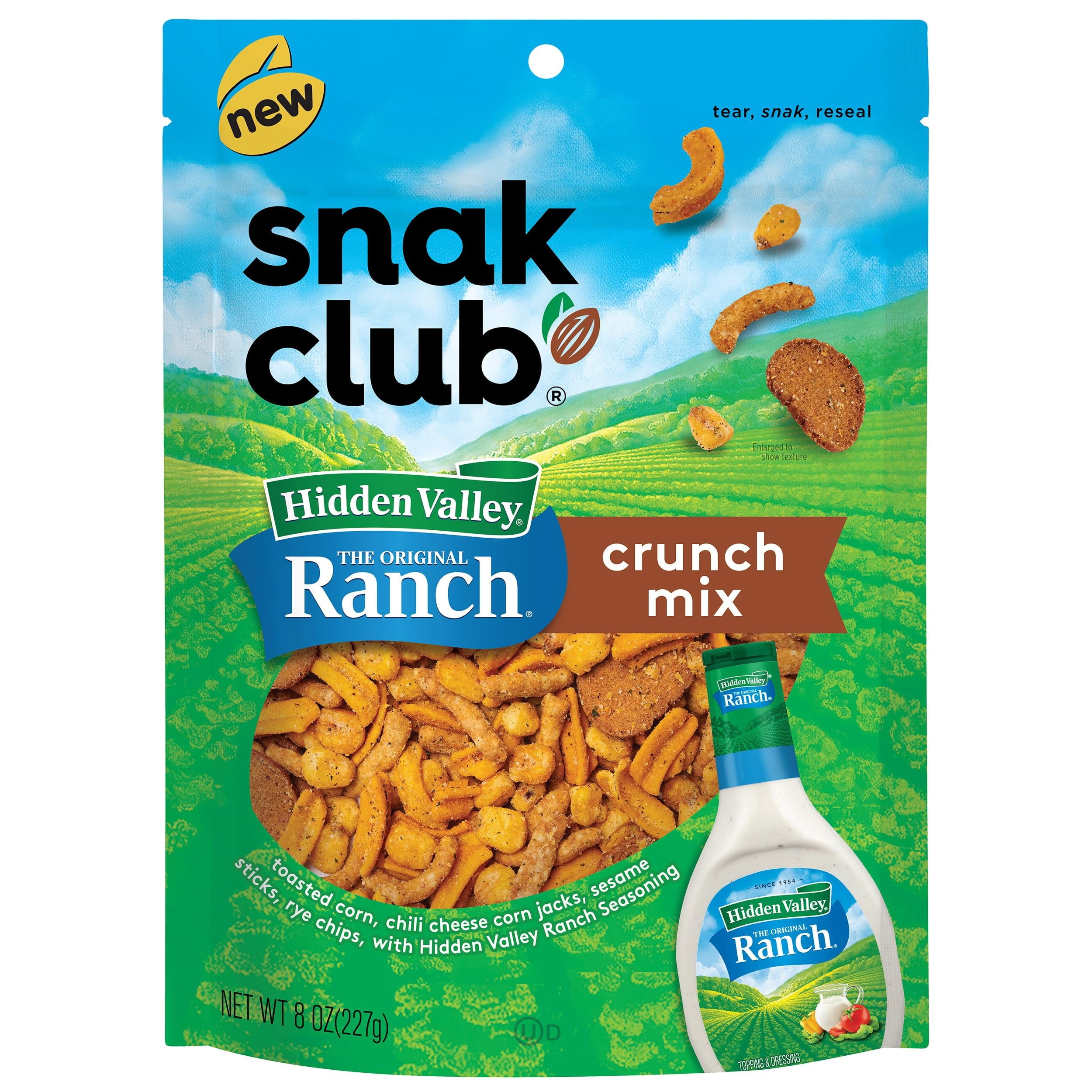 Snak Club Crunch Mix with Hidden Valley Ranch Seasoning, Toasted Corn ...